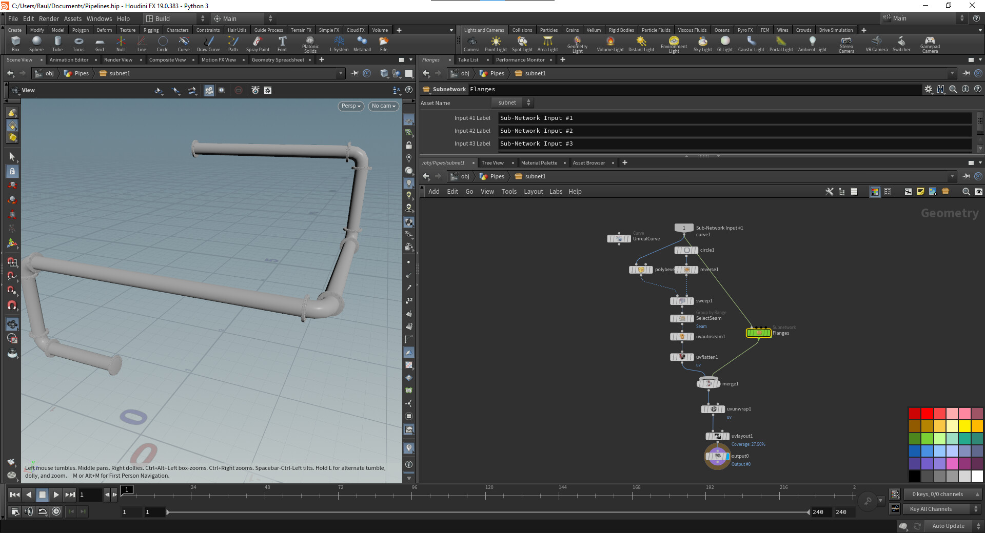 Raül Pla - Portfolio - Pipe Generator - Houdini HDA
