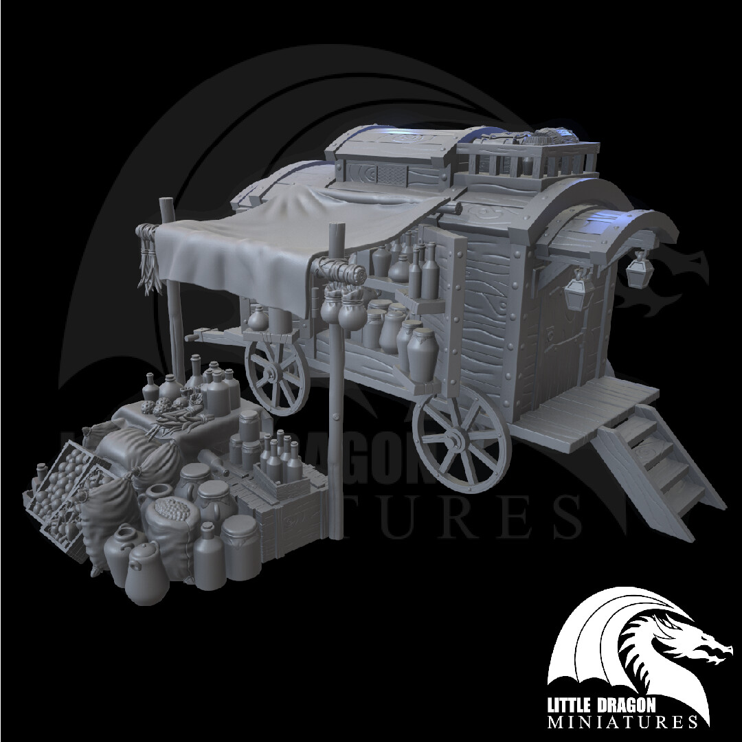 ArtStation - Vendor Wagon Miniature