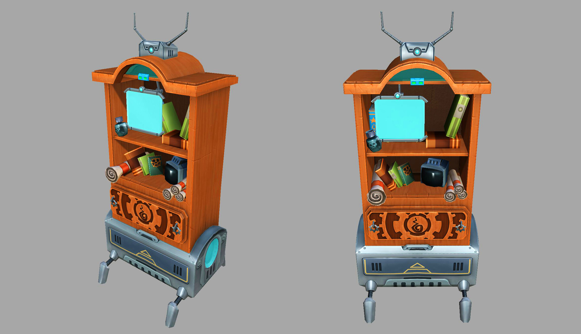 Leon Chen - Bookshelf with hand painted texture