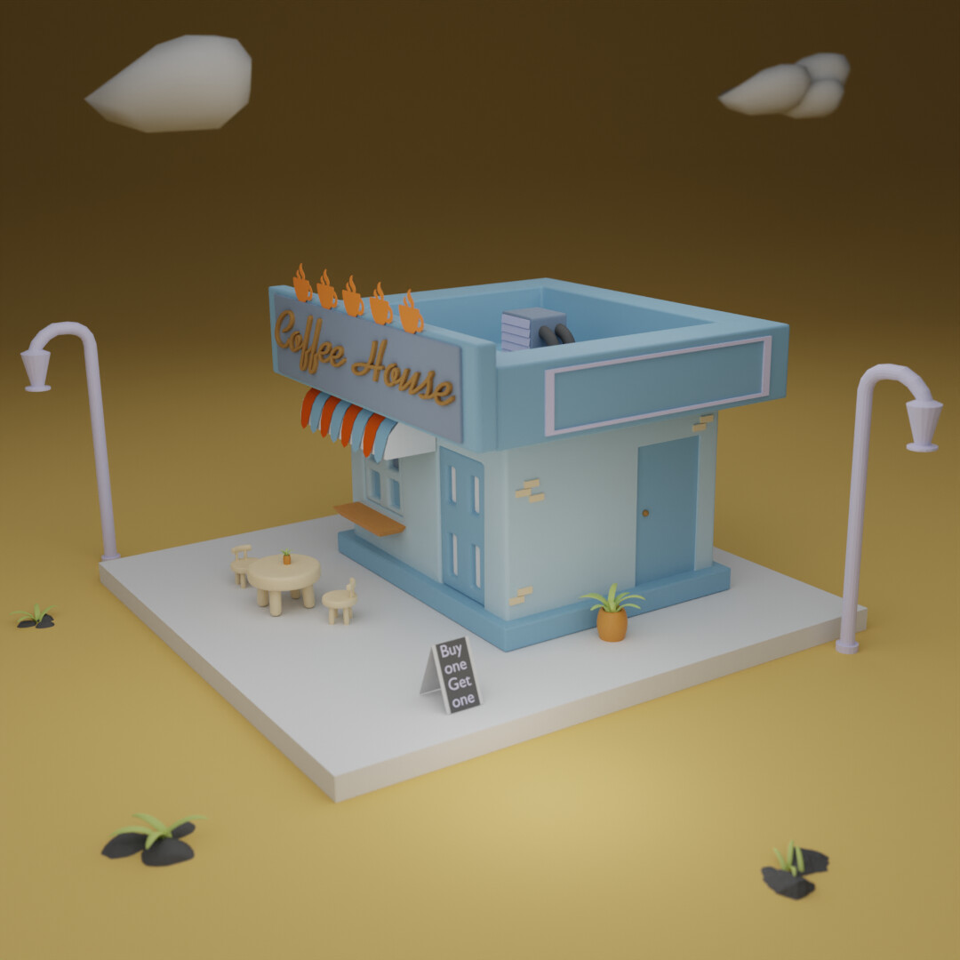 ArtStation - LowPoly Coffee Shop