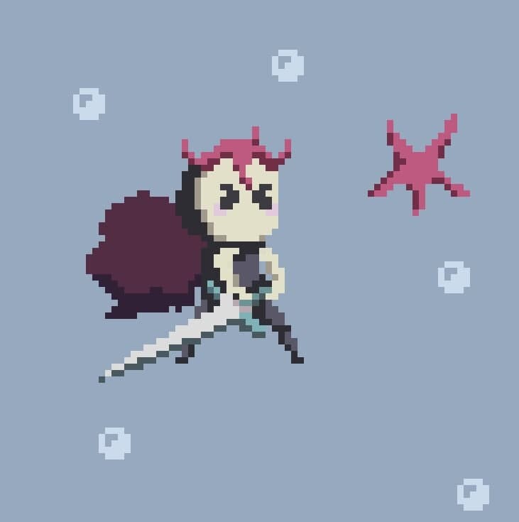 ArtStation - Sketching pixel art character with sea style