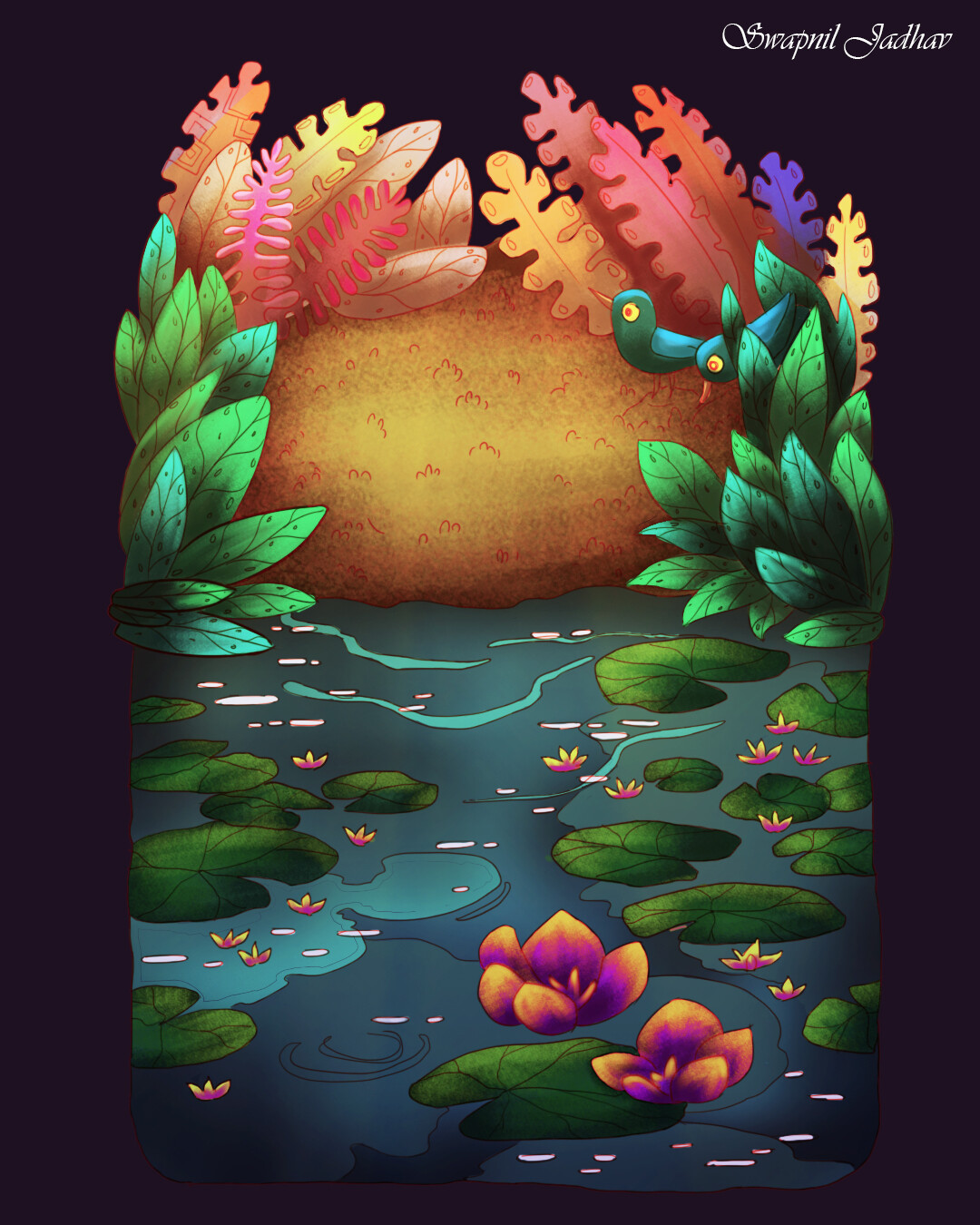 ArtStation - concept art, 2d background , lake visual development ...