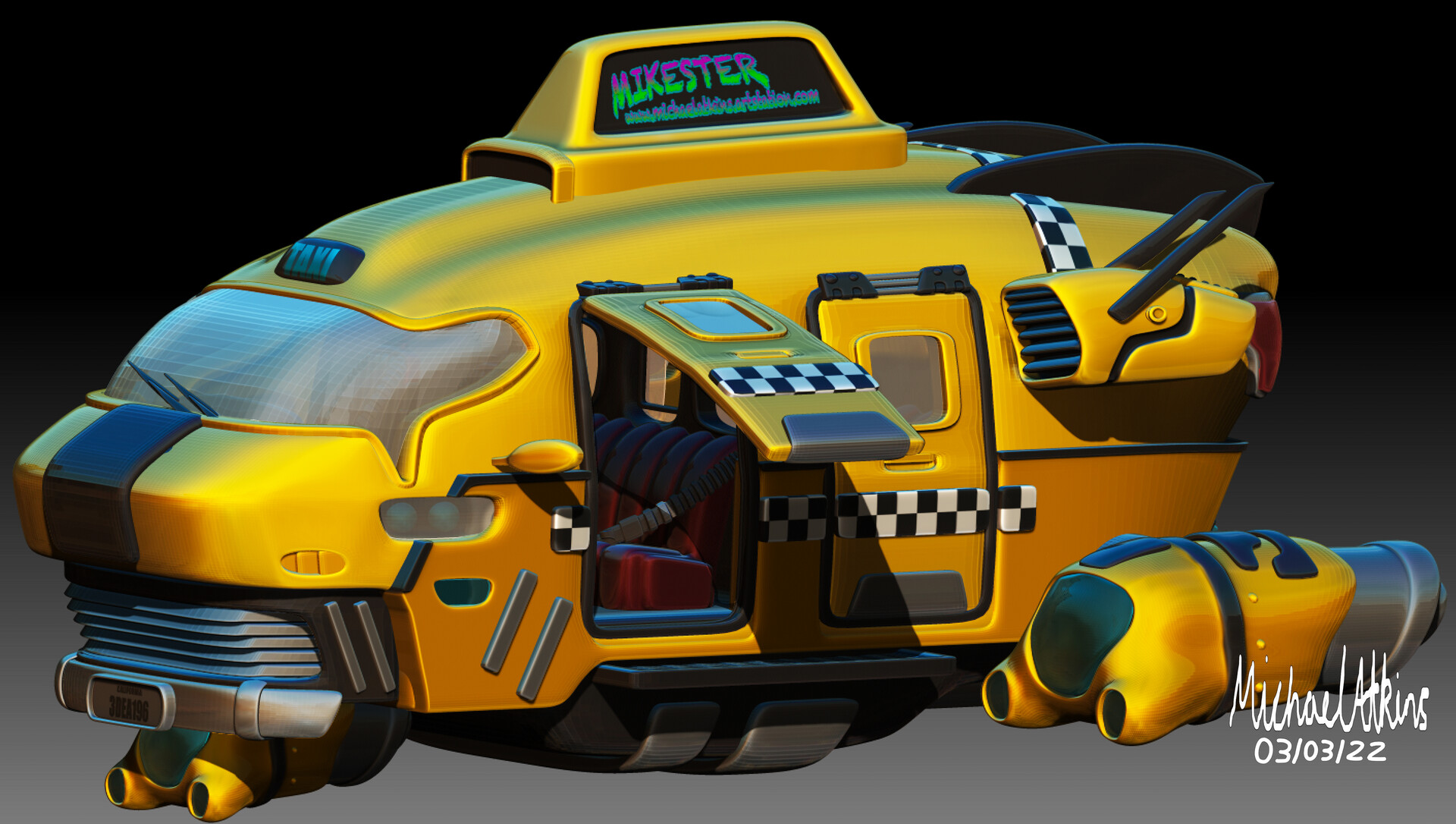 ArtStation - Michael Atkins 3D Futuristic Taxi