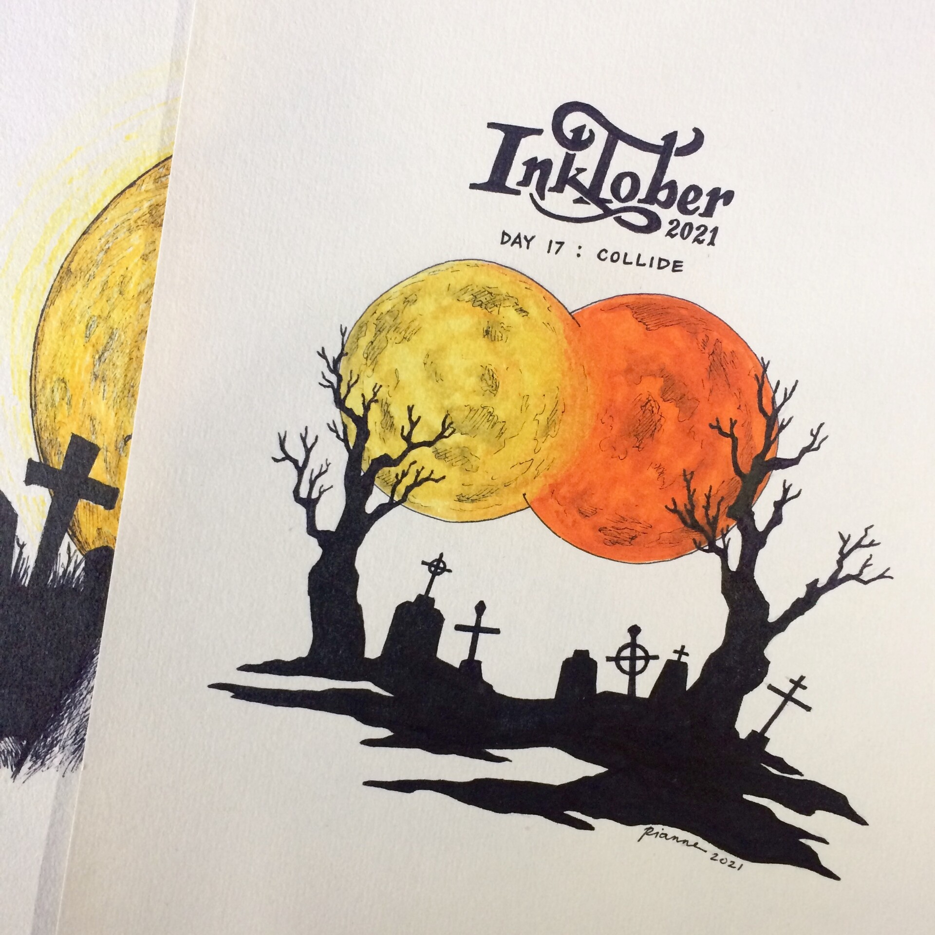 ArtStation - Inktober-2021_Day-17-Collide-by-Rianne-Borlagdan