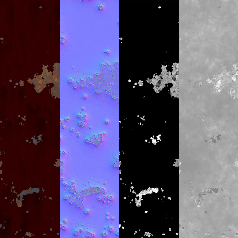 PBR Textures Free Download - Metal iron peeled 3D texture PBR High ...