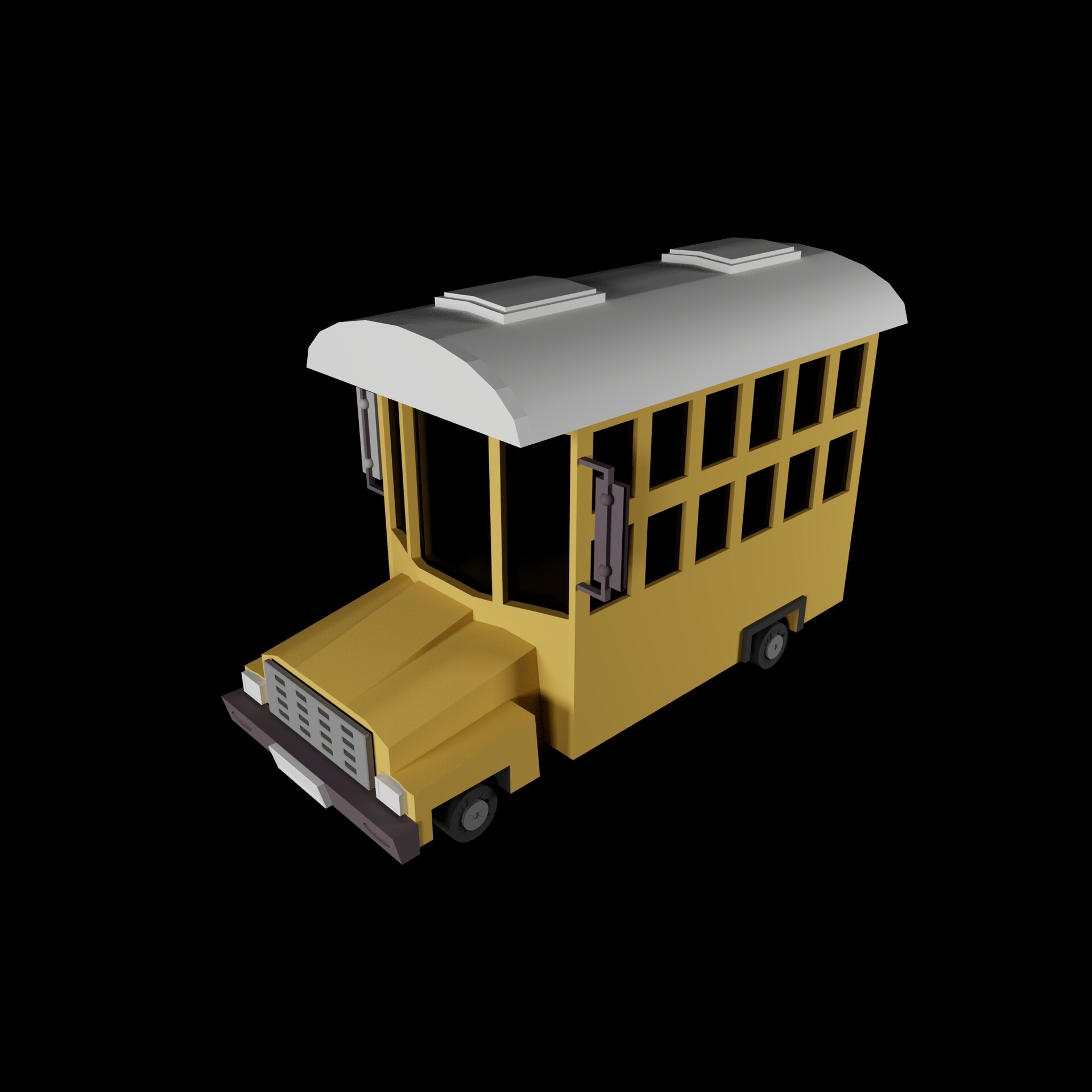 ArtStation - School bus low poly