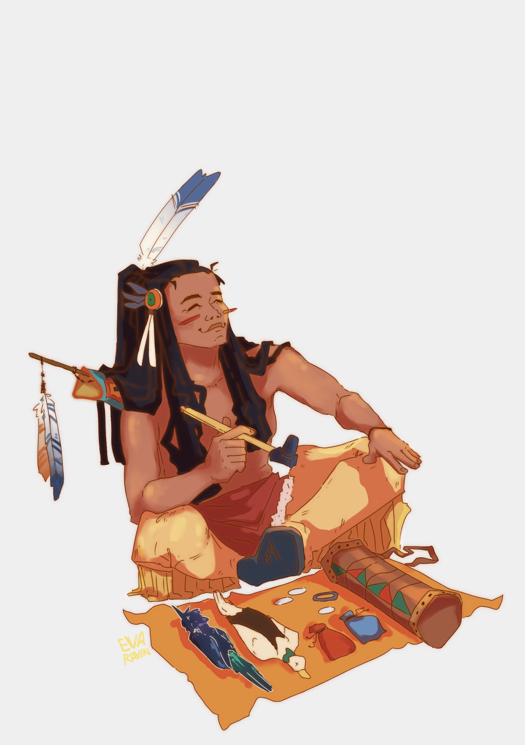 ArtStation - Character drawing of Native American 🌱