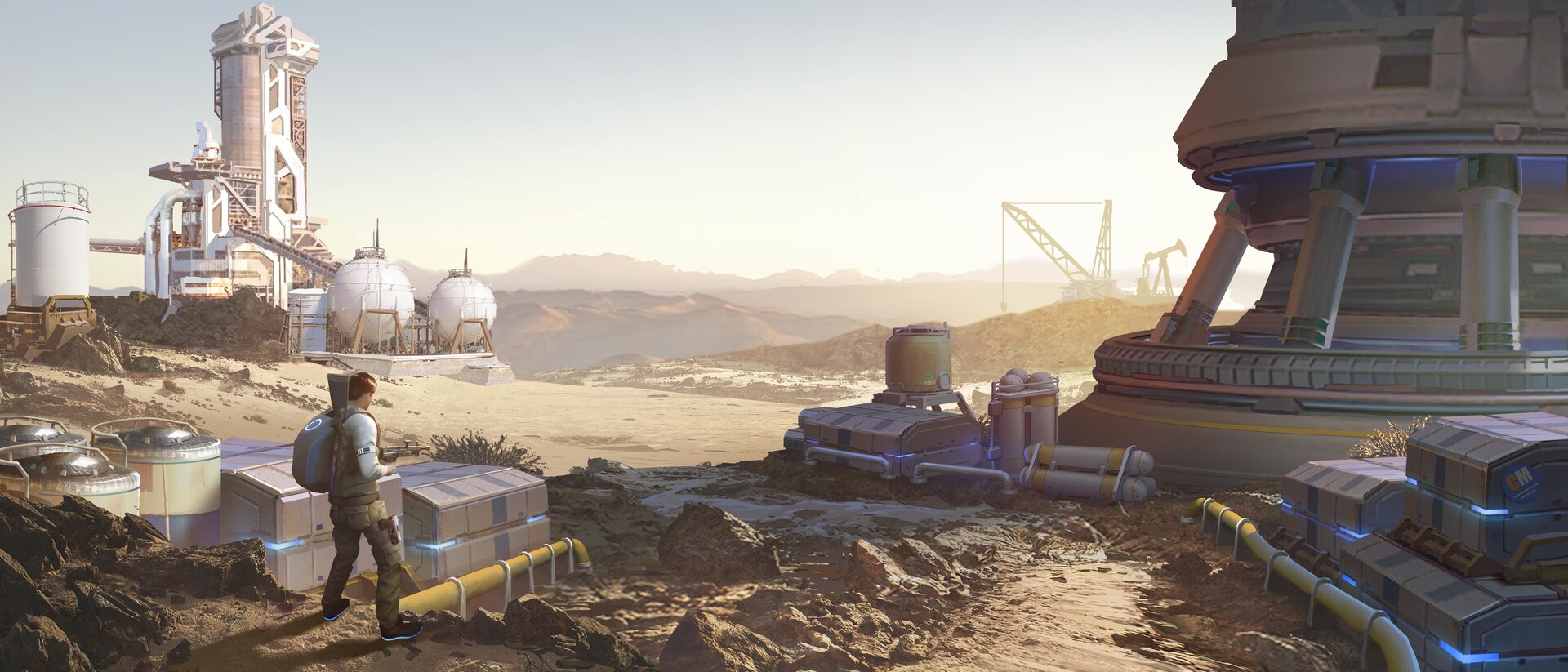 ArtStation - Si-fi Oil Base In Desert