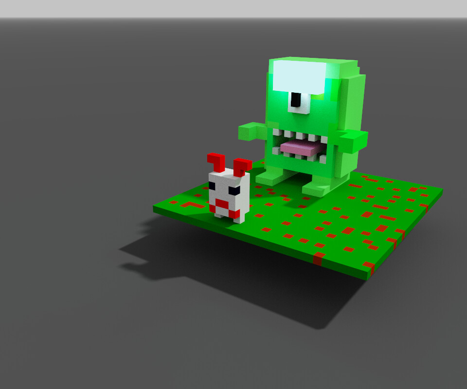 ArtStation - MONSTER ON MAGICAL VOXEL BY PETAR_22