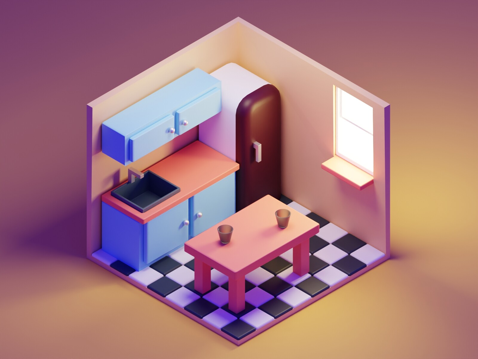 ArtStation - Low Poly Kitchen