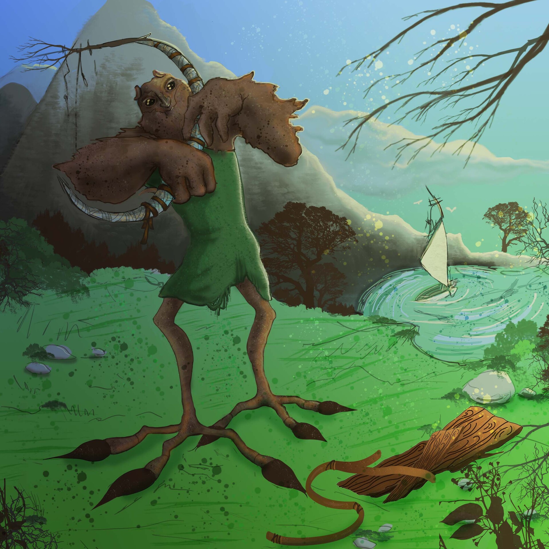 ArtStation - owl on the island character