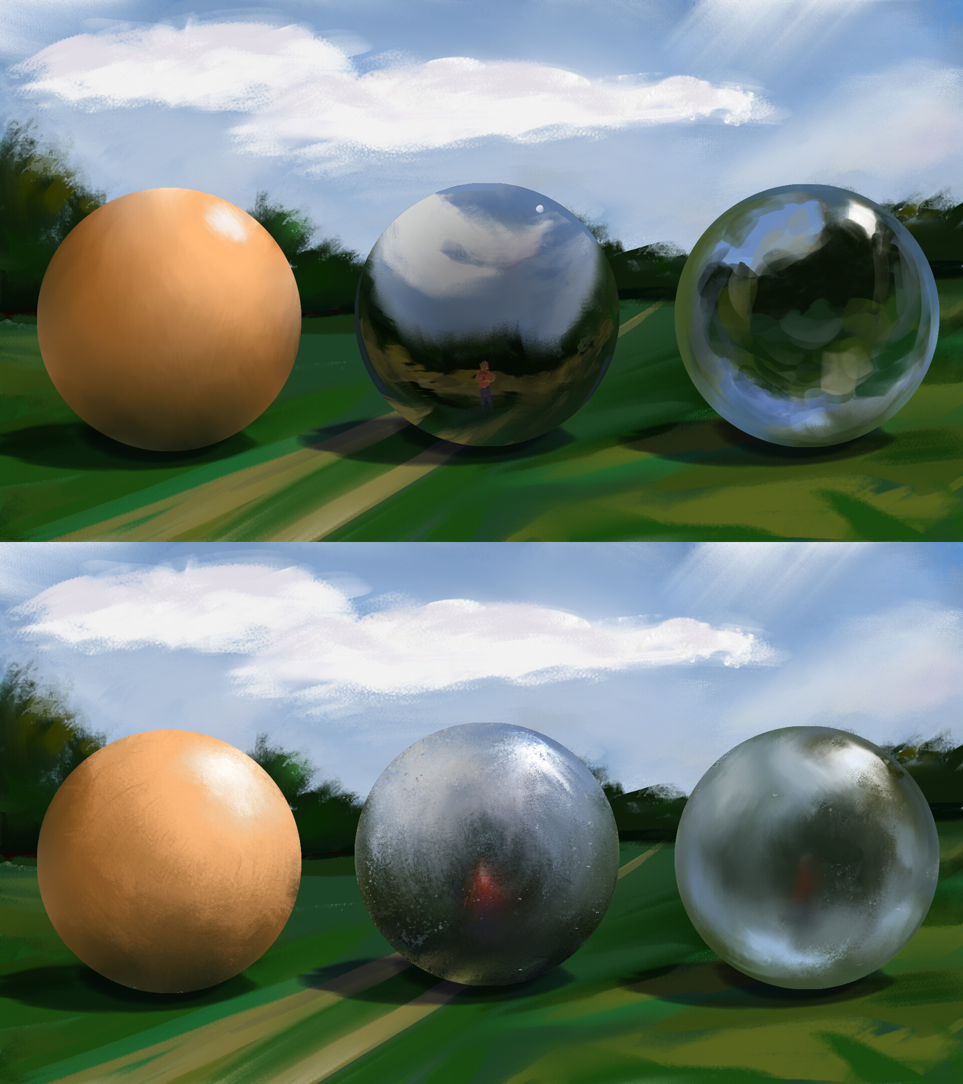 ArtStation - Spheres of three materials