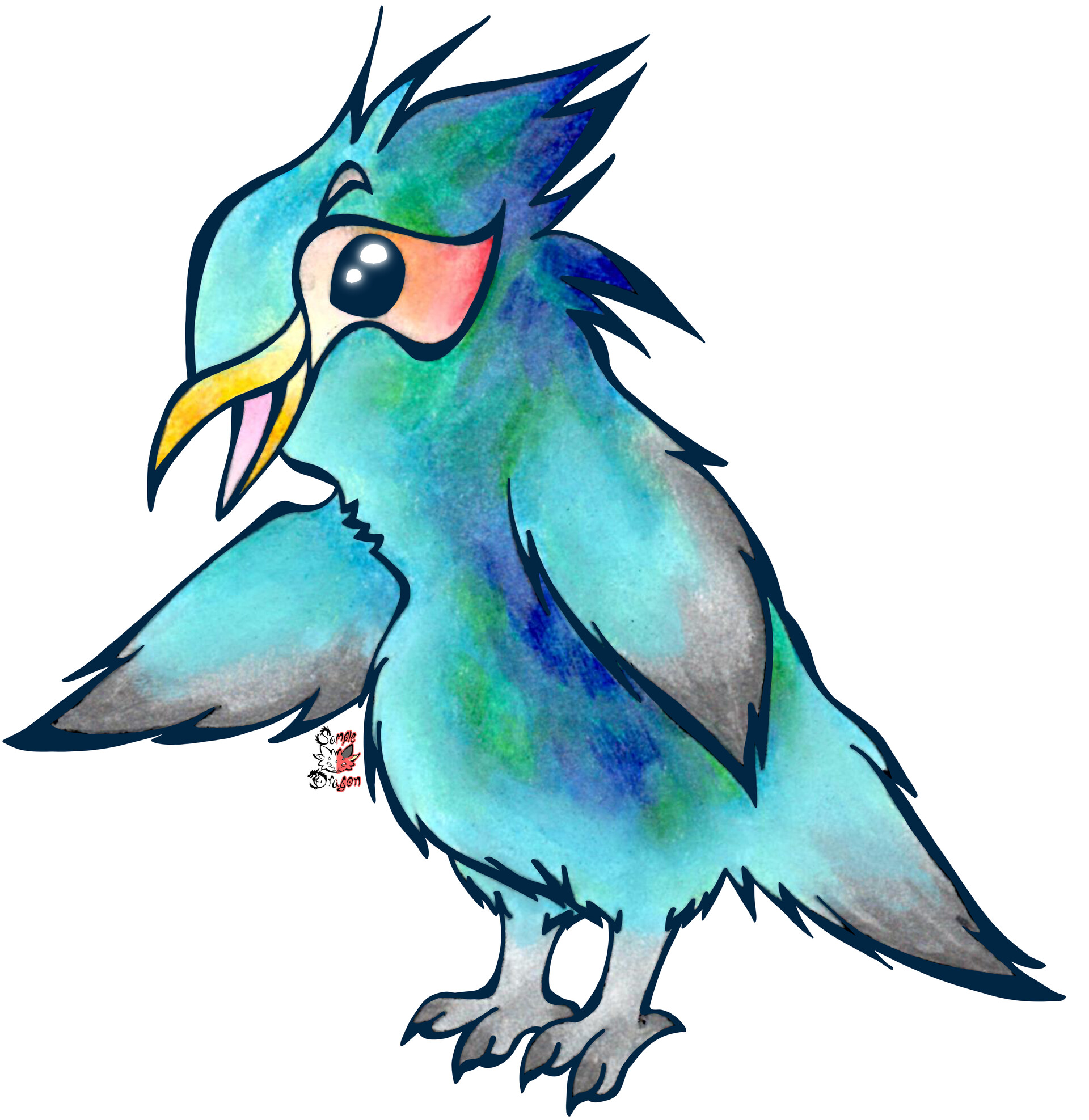 ArtStation - Blue Eared Starling Coloring Page Free2Use