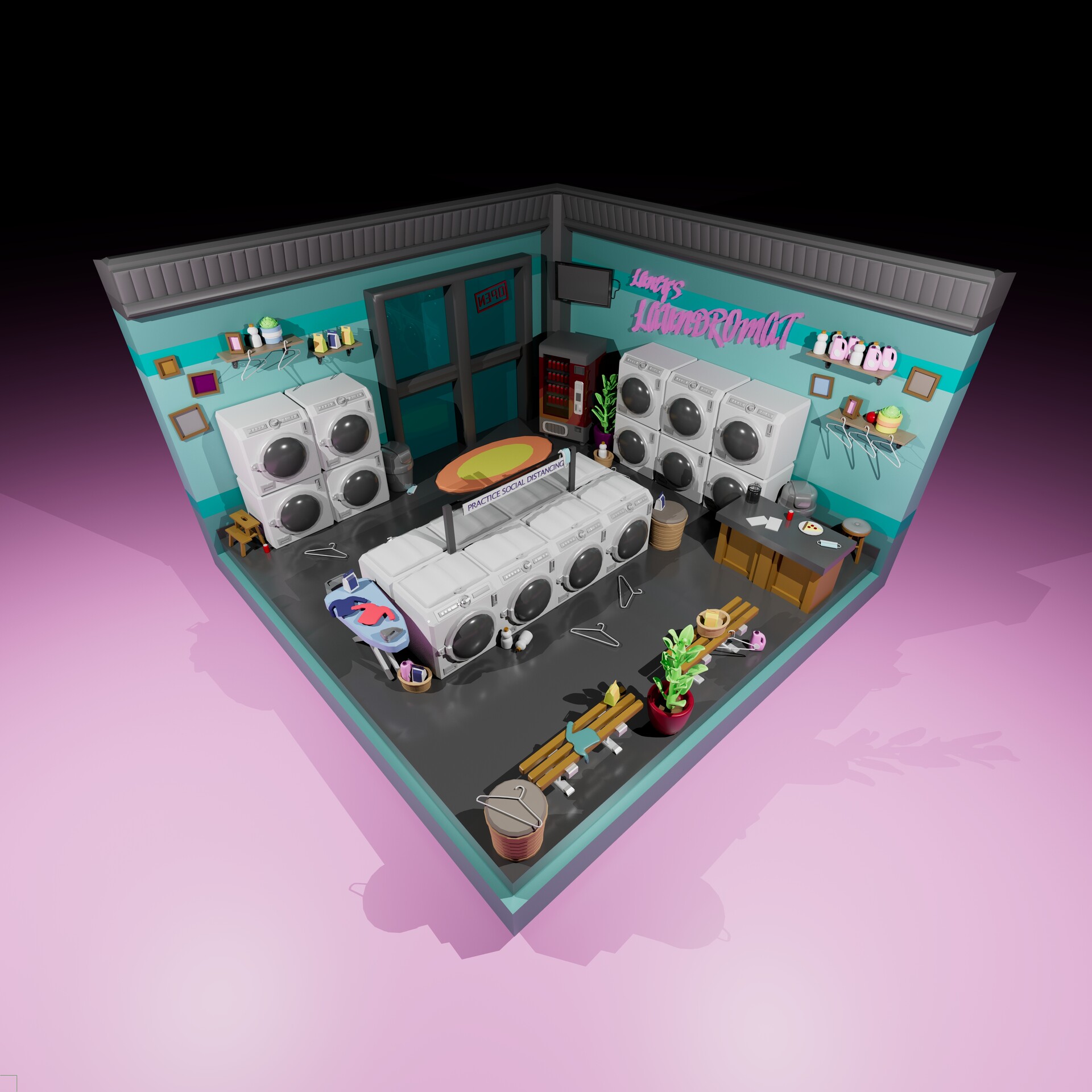 ArtStation - Laundromat Scene