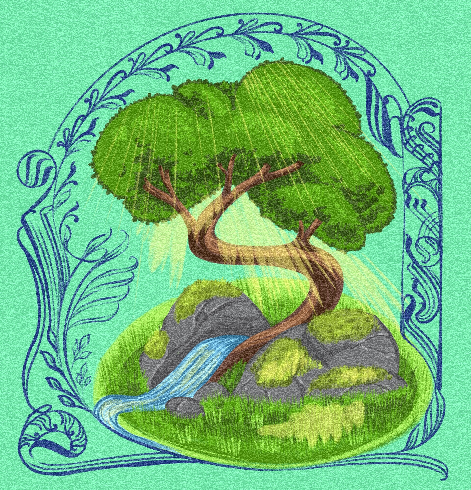 ArtStation - Sun and tree