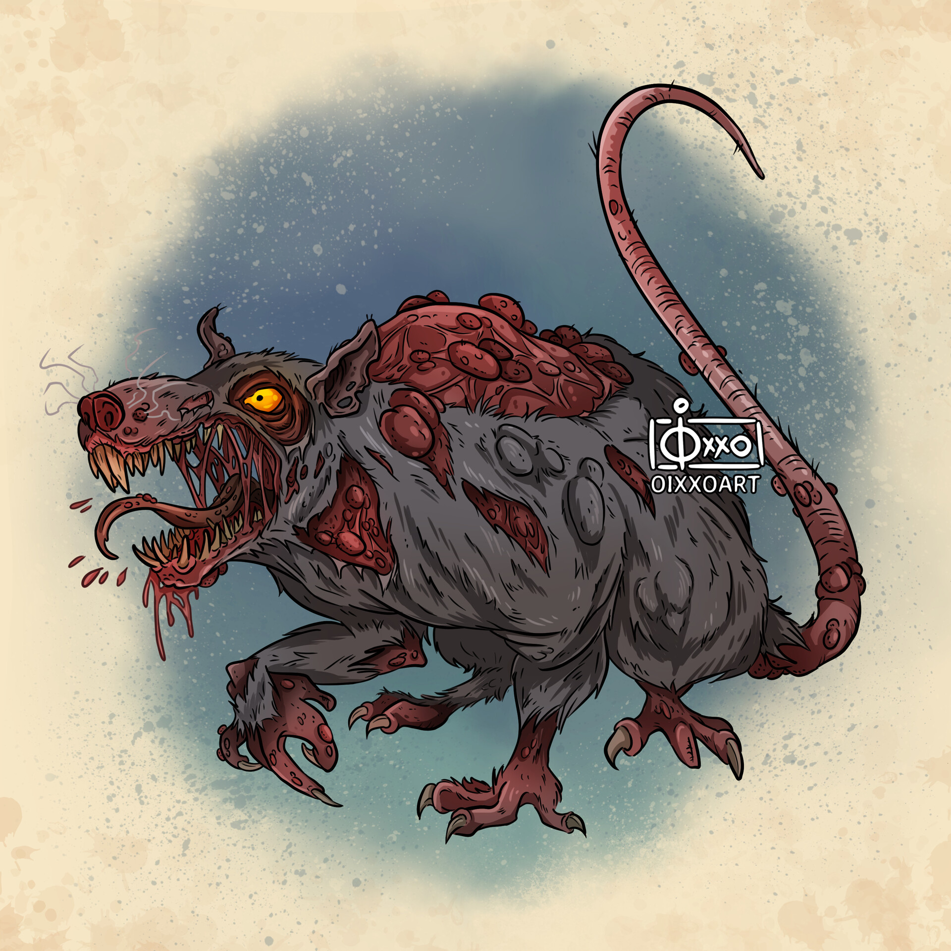 how to draw a plague rat