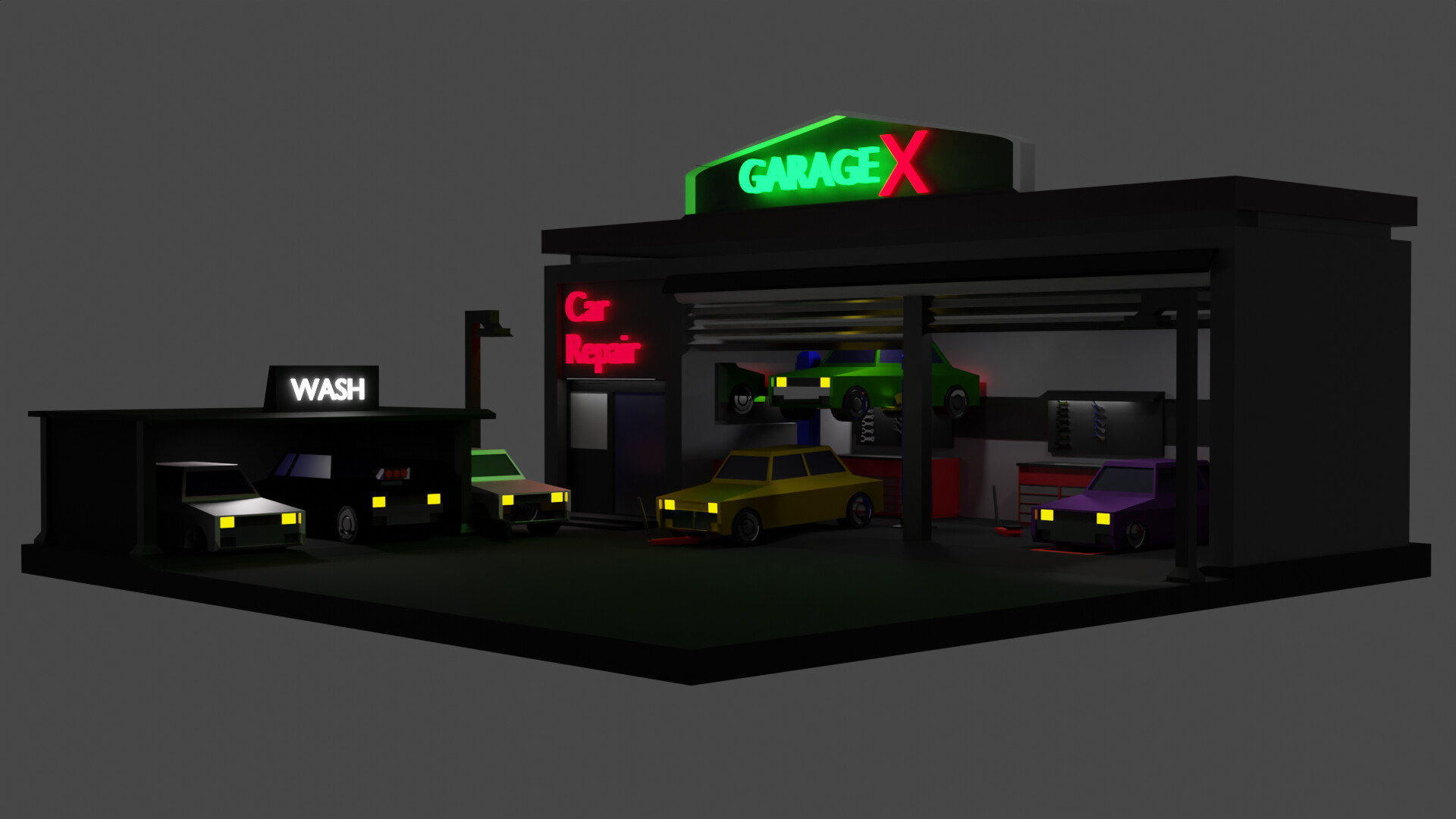 ArtStation - Garage X - Low Poly Garage