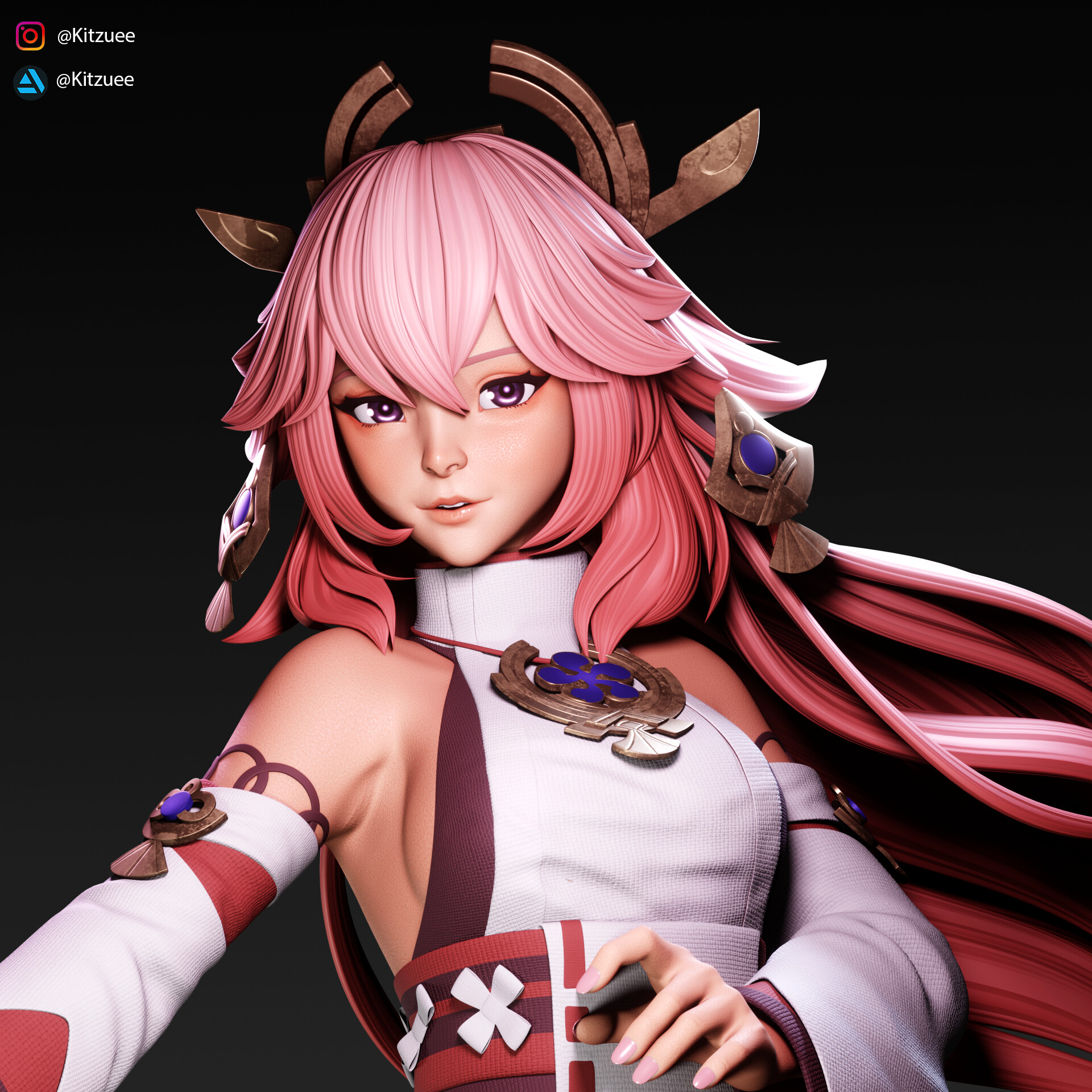 ArtStation - GENSHIN IMPACT (YAE MIKO) CHARACTER FANART