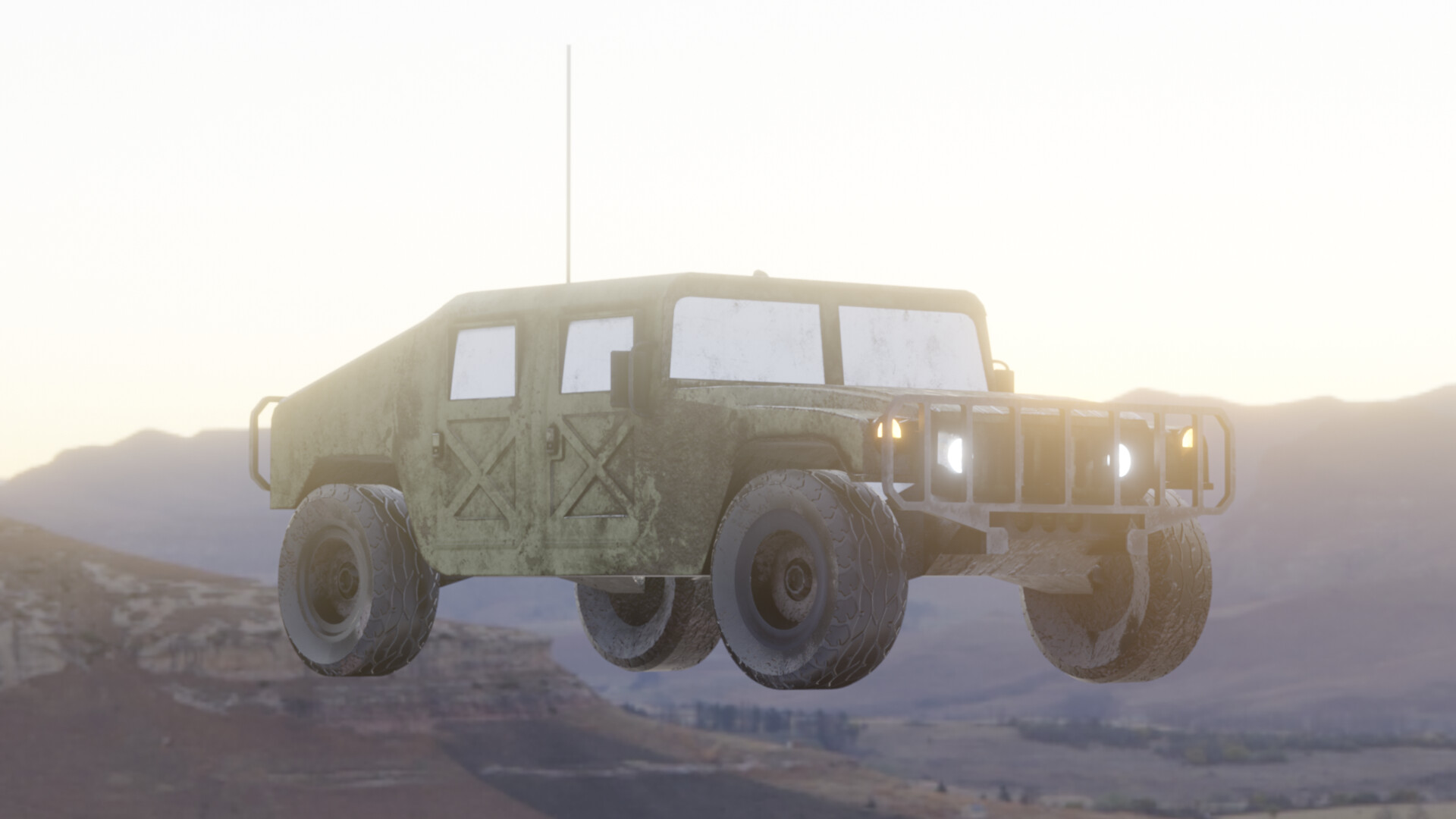ArtStation - military green Humvee