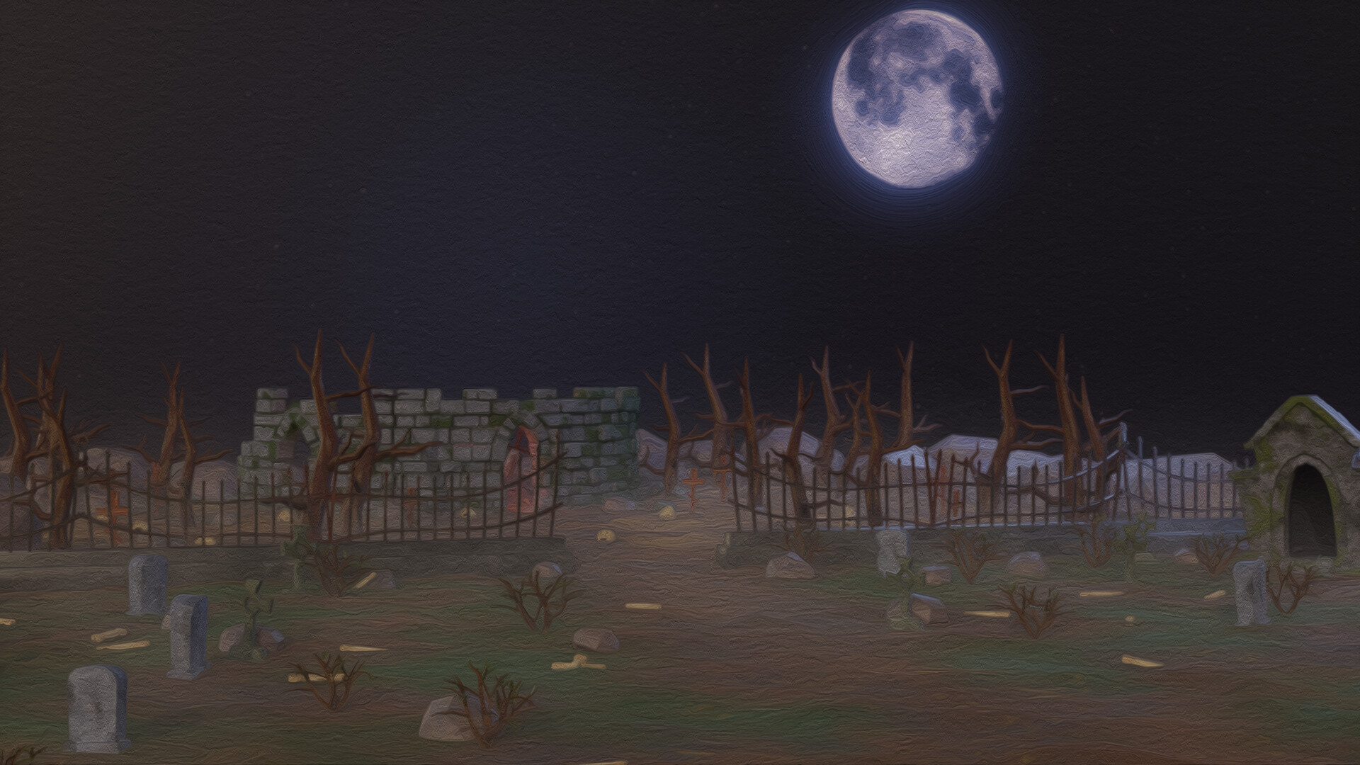 ArtStation - Low poly graveyard