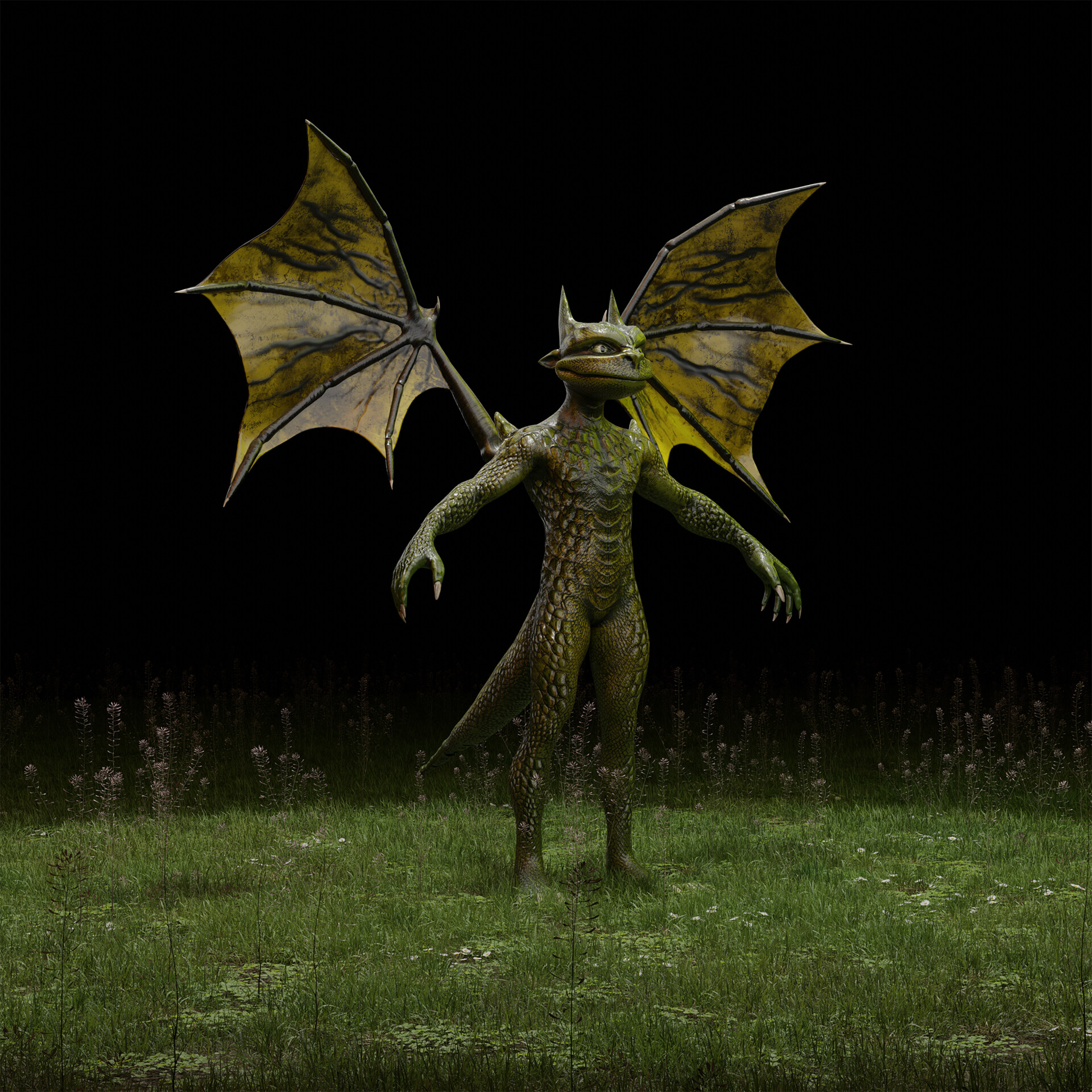 ArtStation - Dragon-man character for game (low-poly)