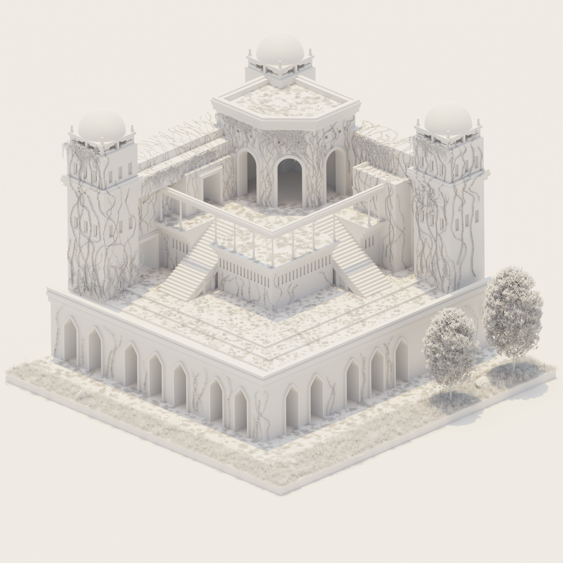 Roman Pavlovski - Abandoned Temple - Isometric 3D Art