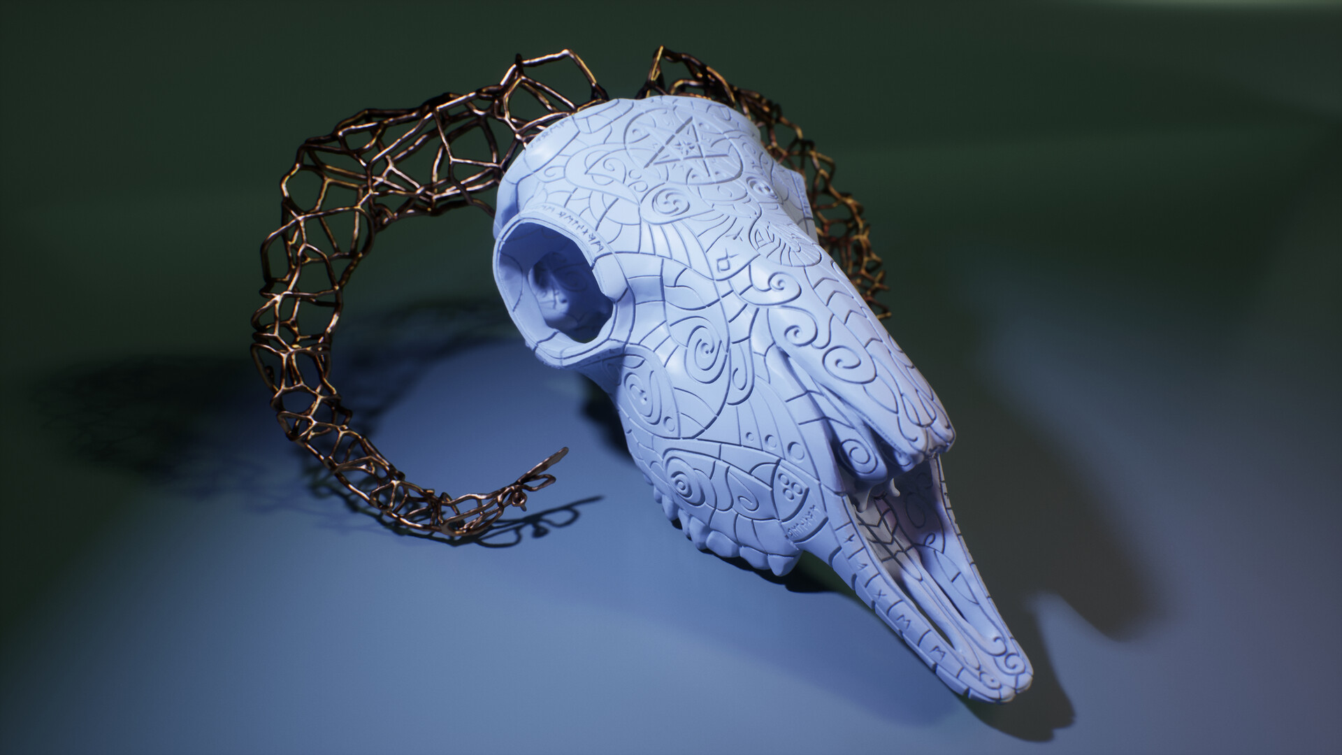 Stephen Jeal - Carved Ram Skull