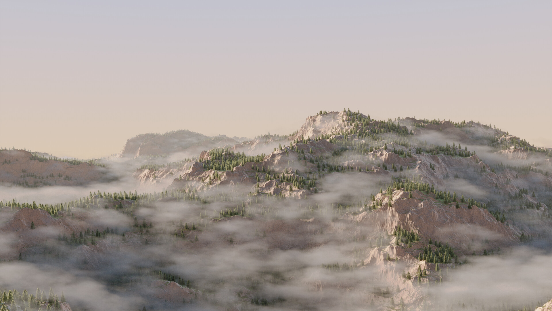 ArtStation - Dawn Mountainscape