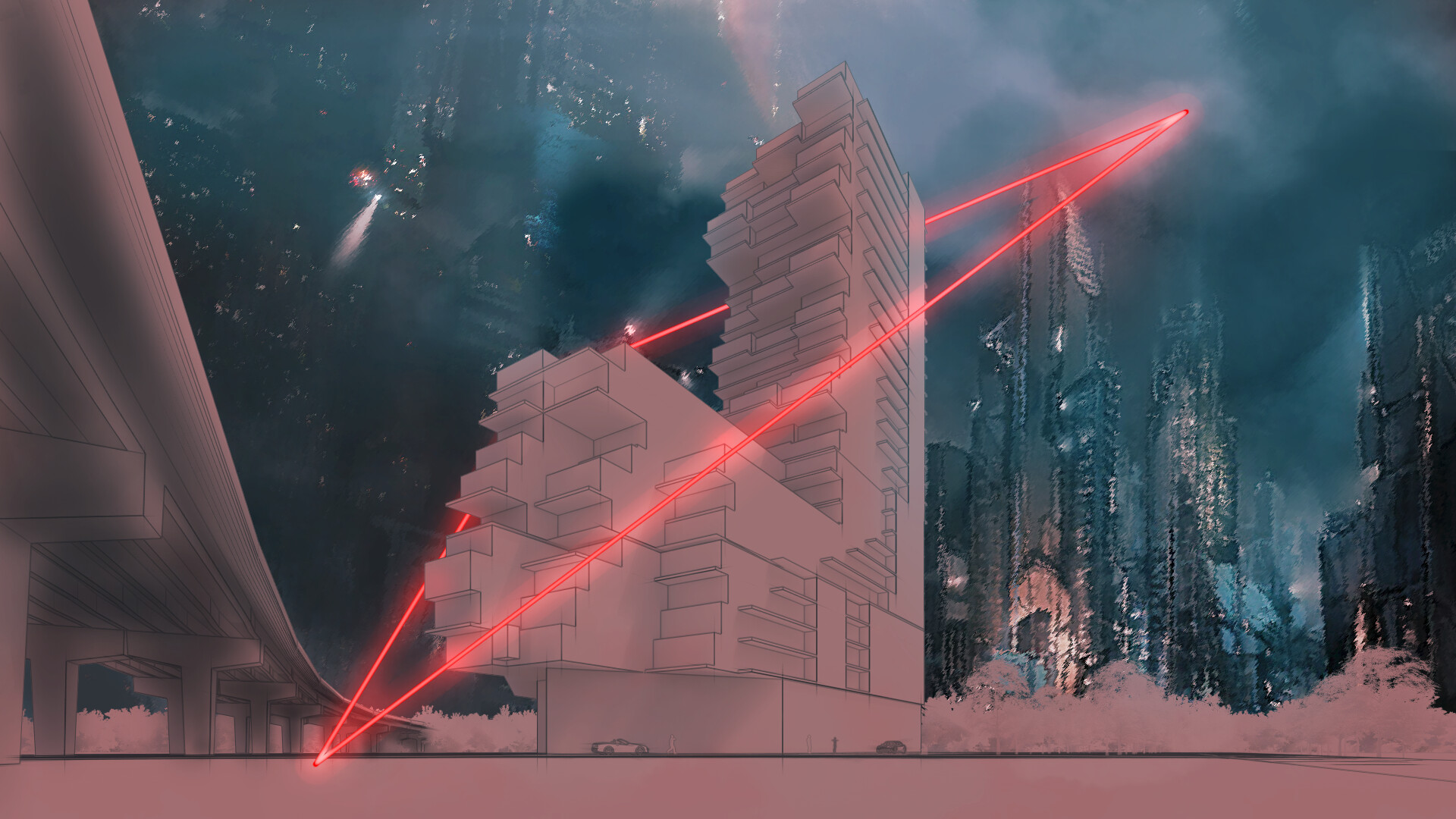 ArtStation - River City Condo Massing Art - Architectural Render