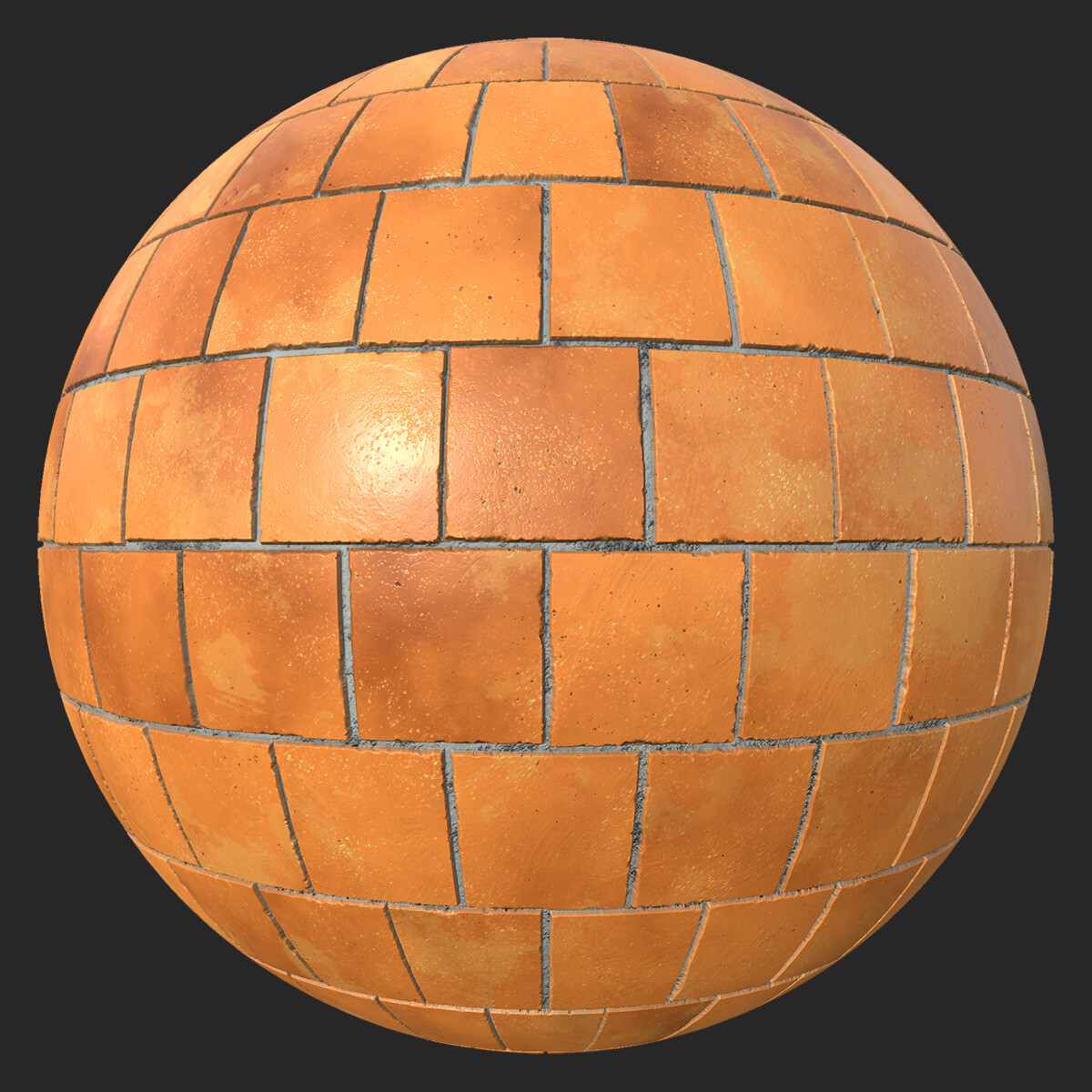 TextureCan - Shiny Orange Terracotta Tiles