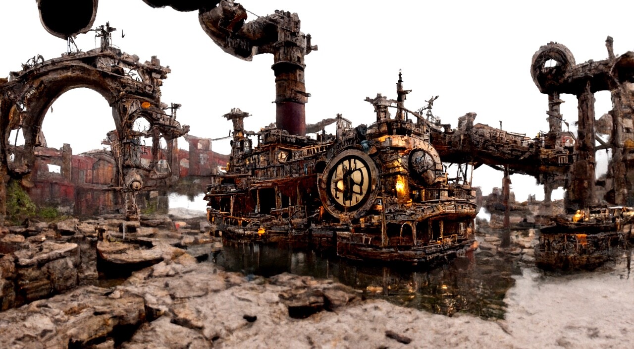 Metaveo - Andrea Serrapiglio - Steampunk AI generated ruins