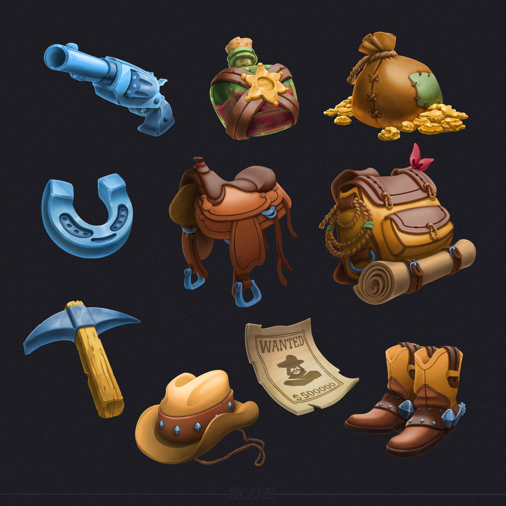 ArtStation - Cowboy set. Props