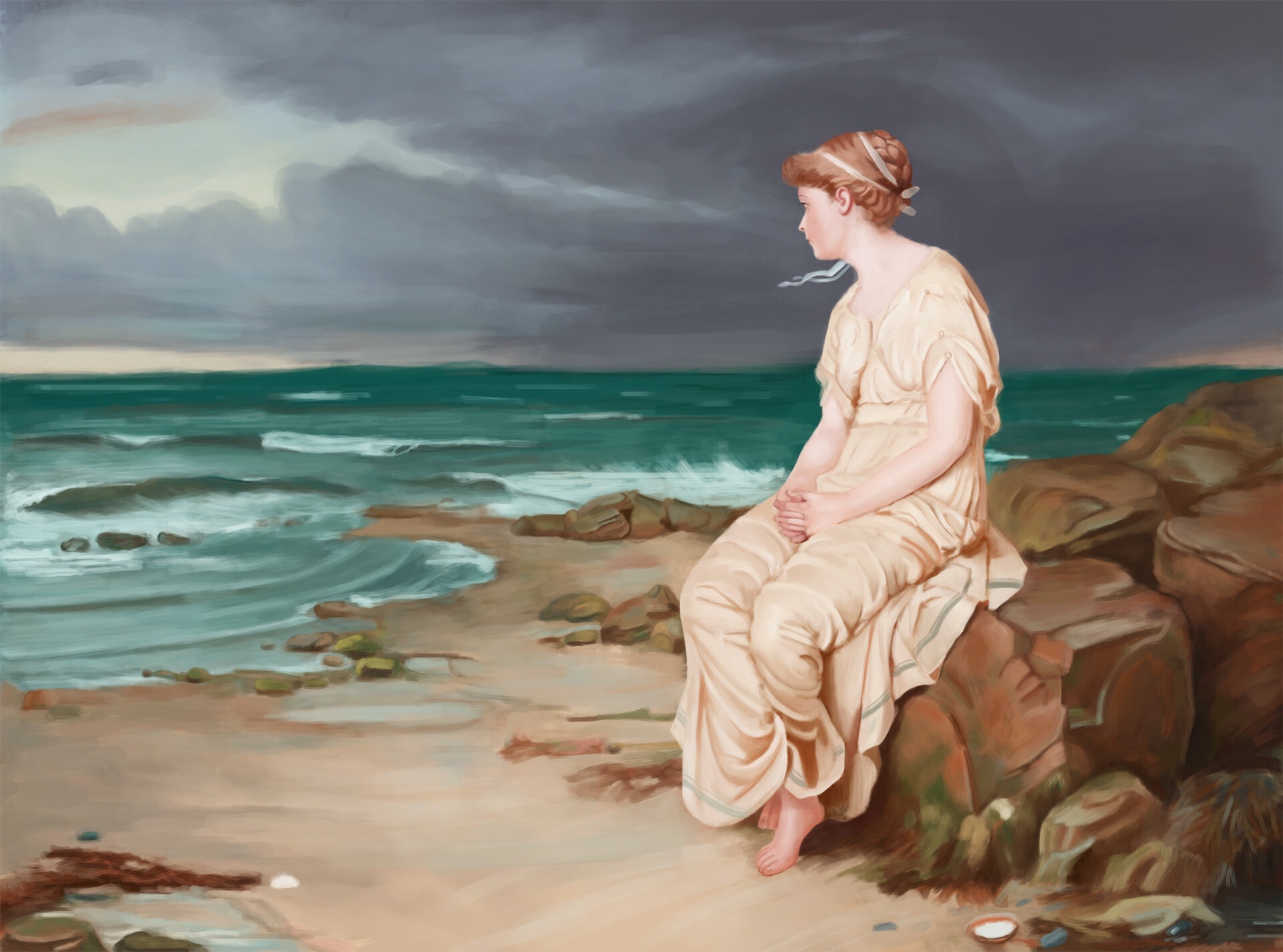 ArtStation - Study of Miranda - John William Waterhouse