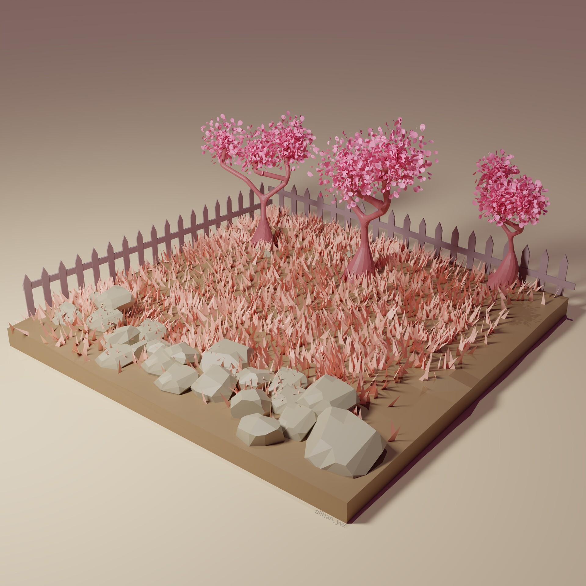 ArtStation - pink garden