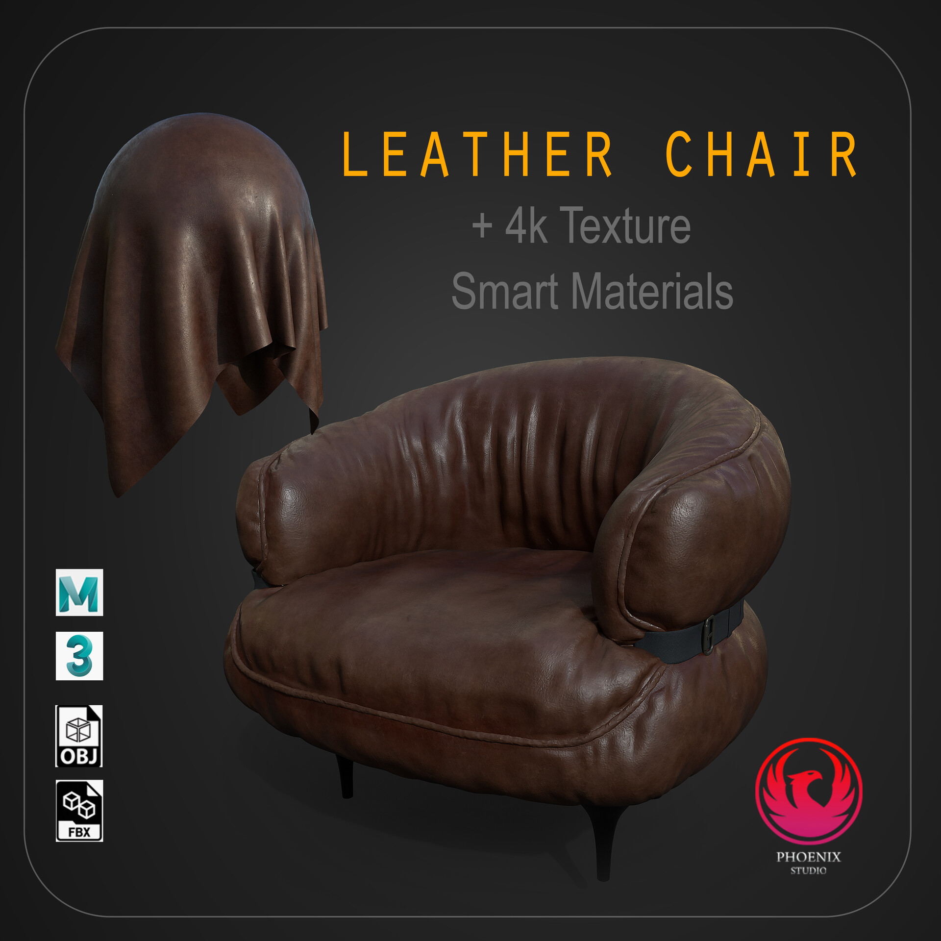 ArtStation - leather chair 3D model