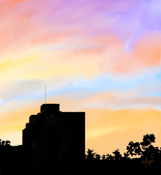 ArtStation - Urban sunset