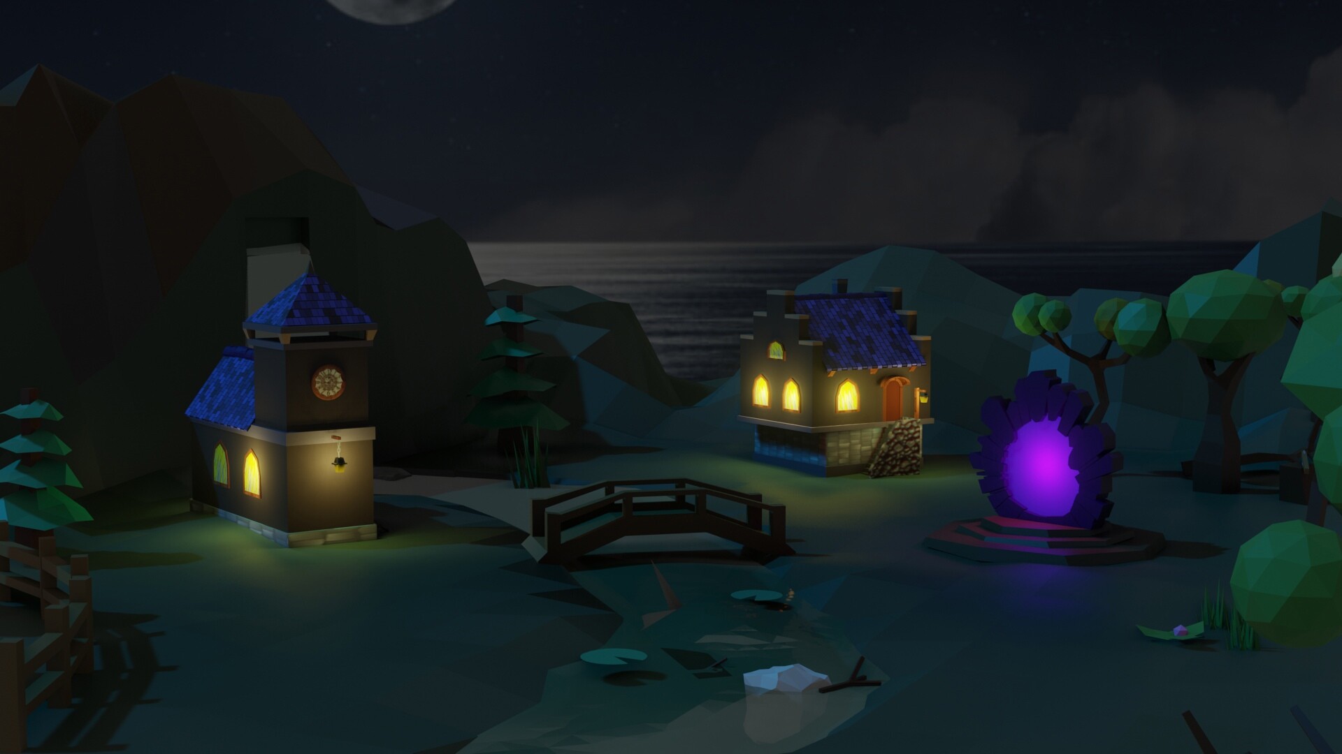 ArtStation - Low-poly mage's village