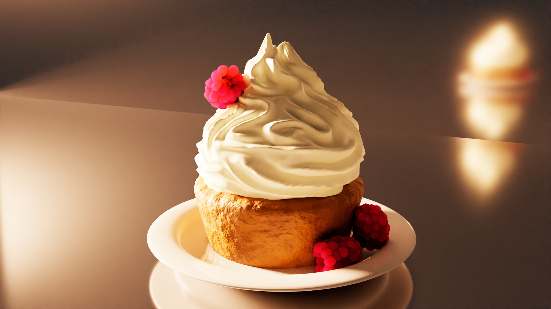 ArtStation - 3D Cupcake with Raspberries