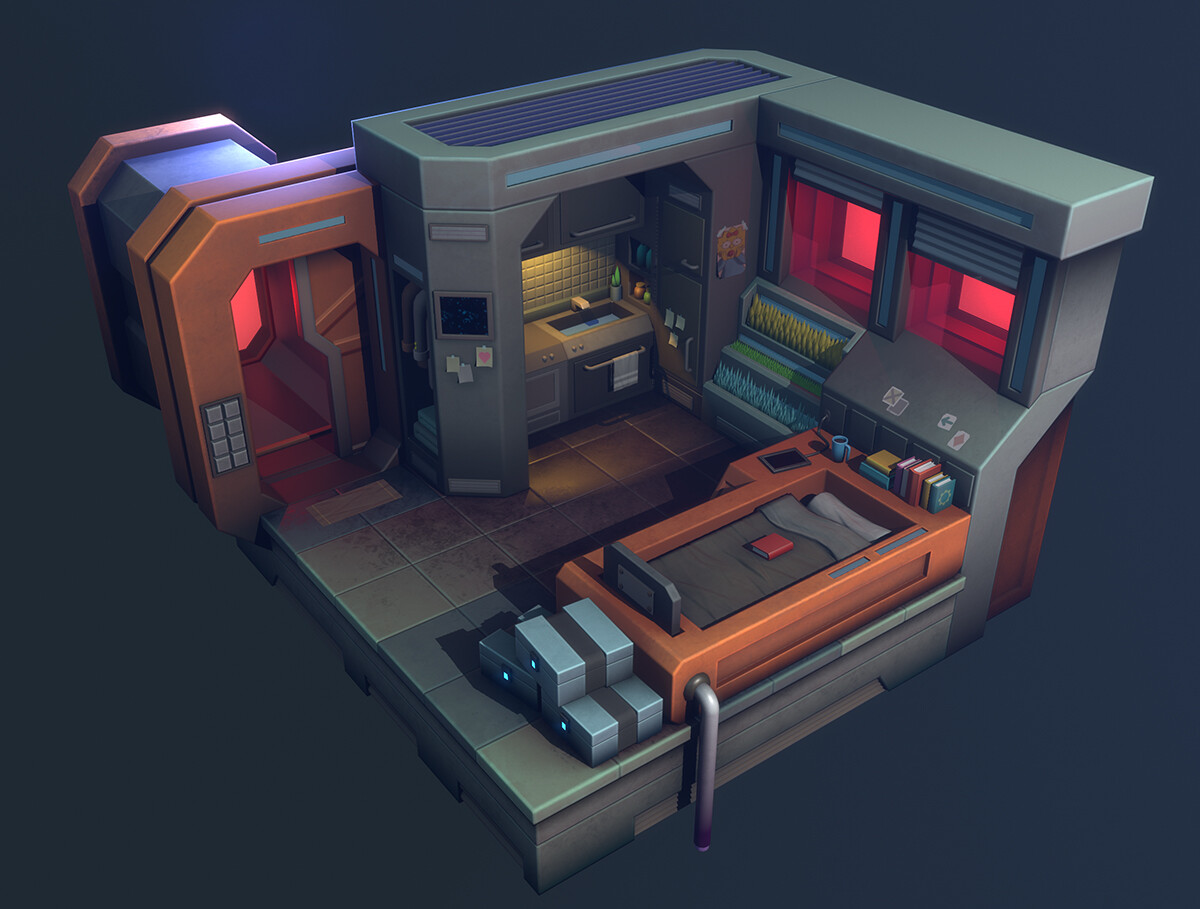 ArtStation - Cyberpunk room 01