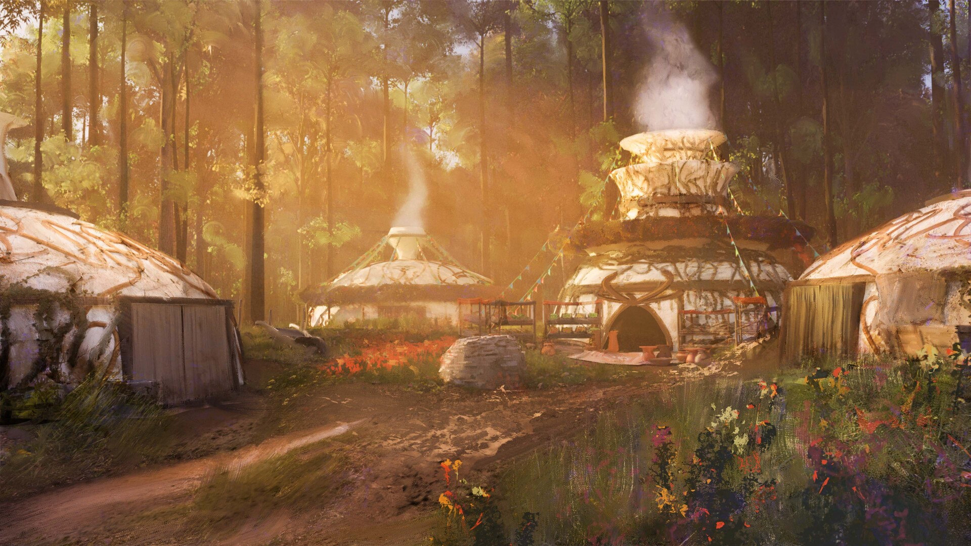 ArtStation - Village in the forest