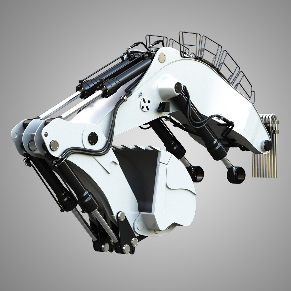 ArtStation - Hydraulic Excavator Arm and Bucket - Liebherr - R9250