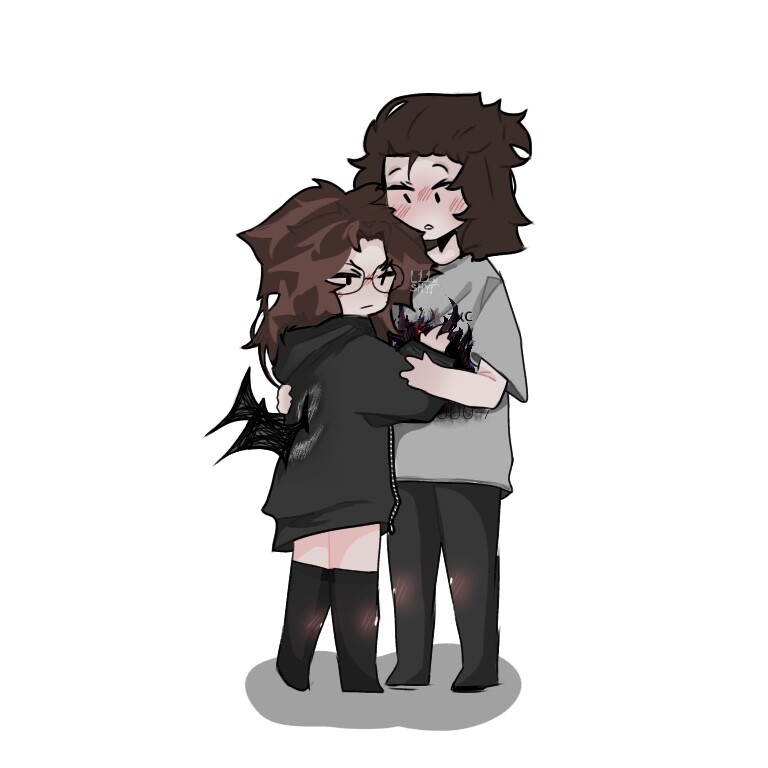 how to draw chibis hugging