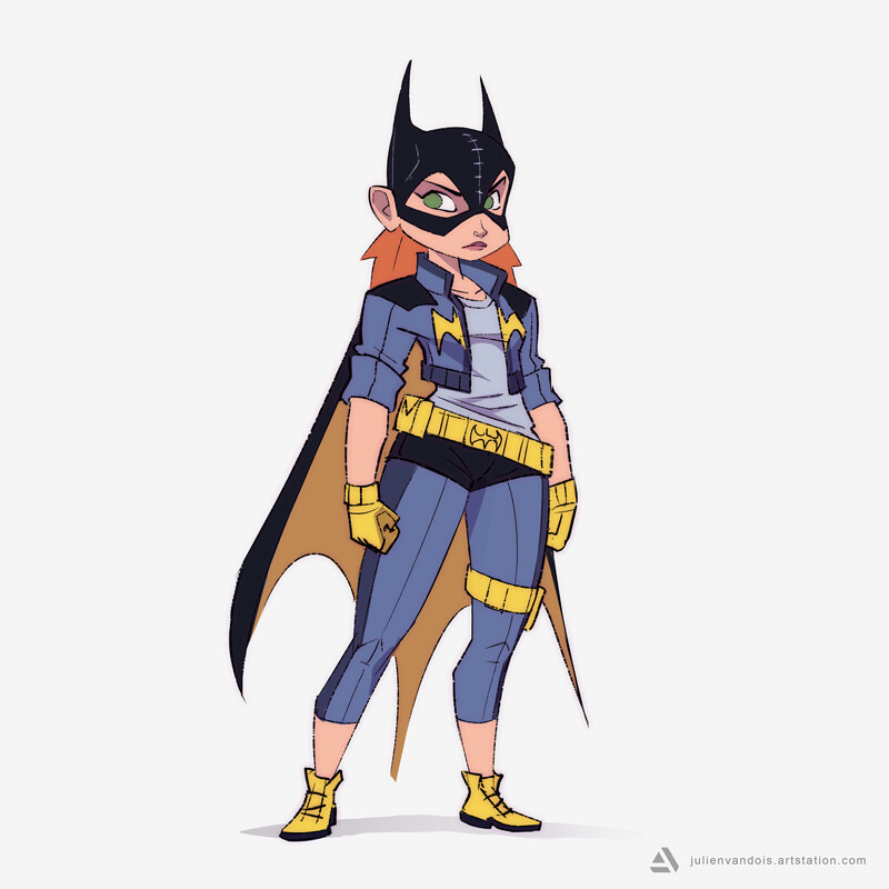 how to draw cartoon batgirl