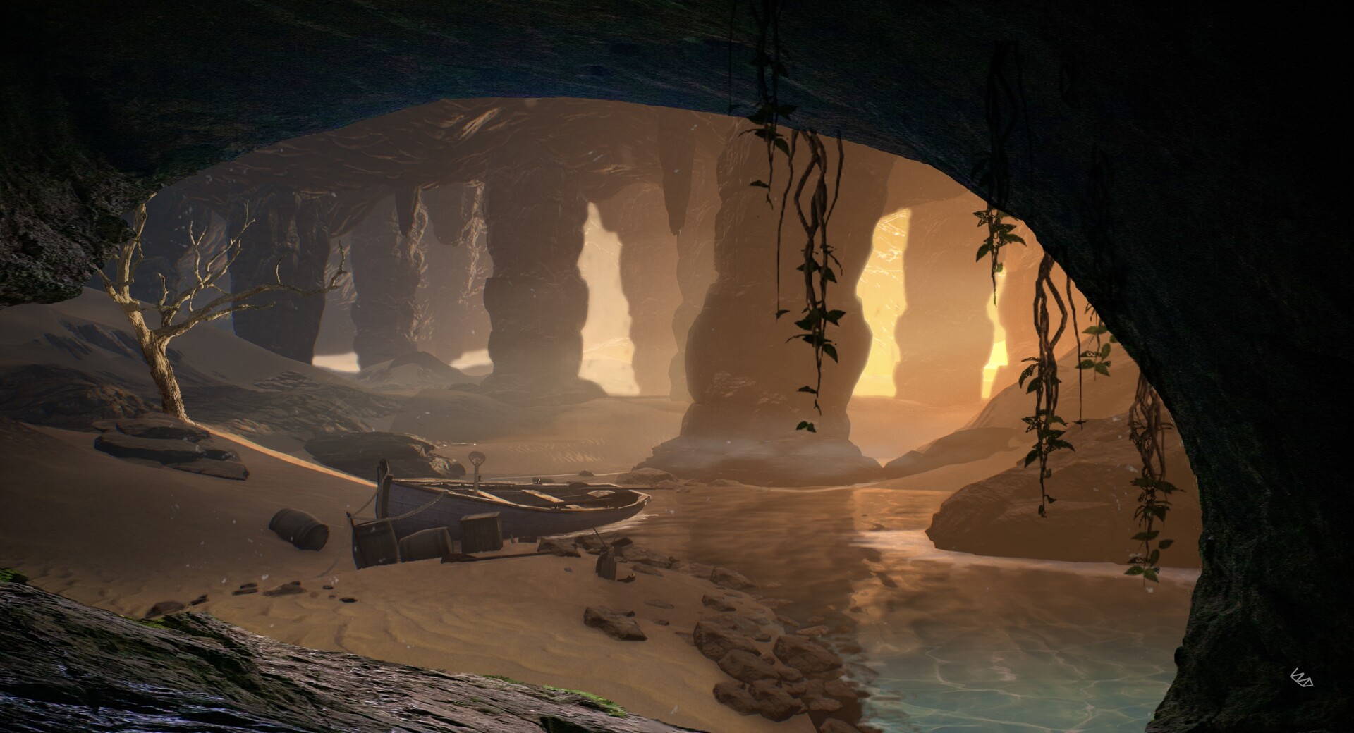 ArtStation - Cave hideout - daily artwork