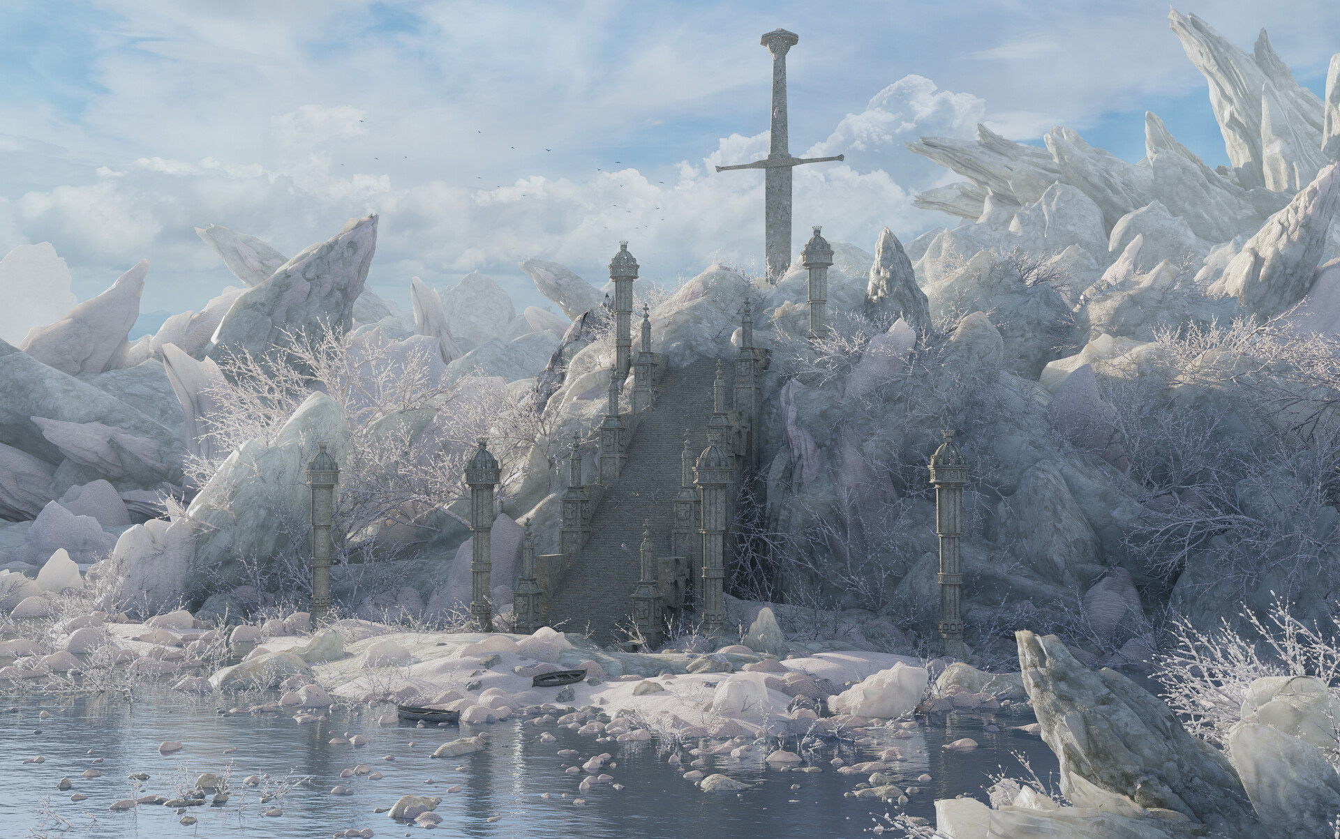 ArtStation - Fantasy Sword Temple