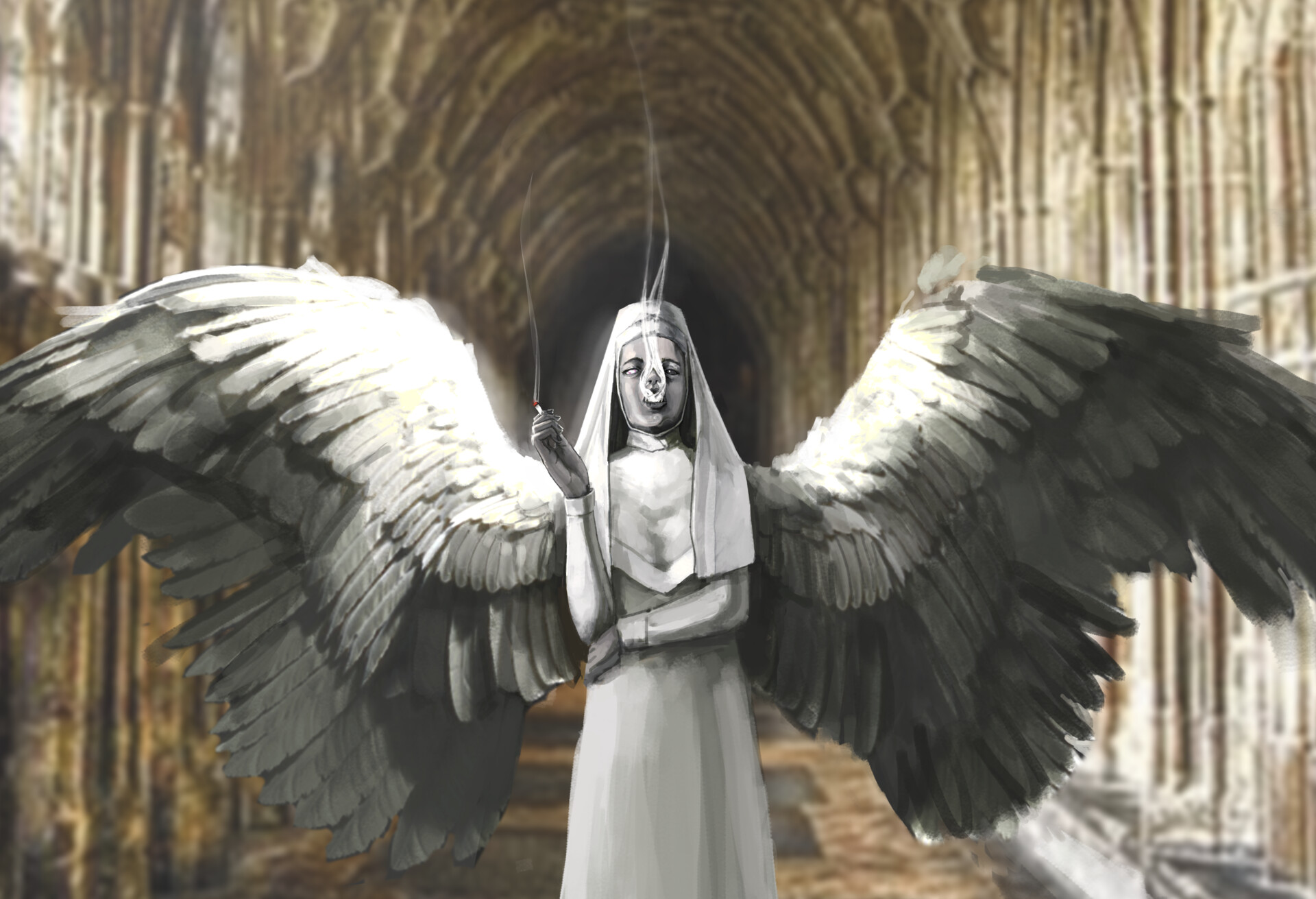 ArtStation - angel nun
