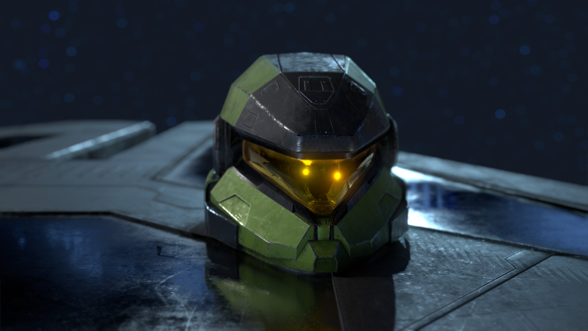 ArtStation - Halo Infinite Anubis Helmet - In Space on a platform