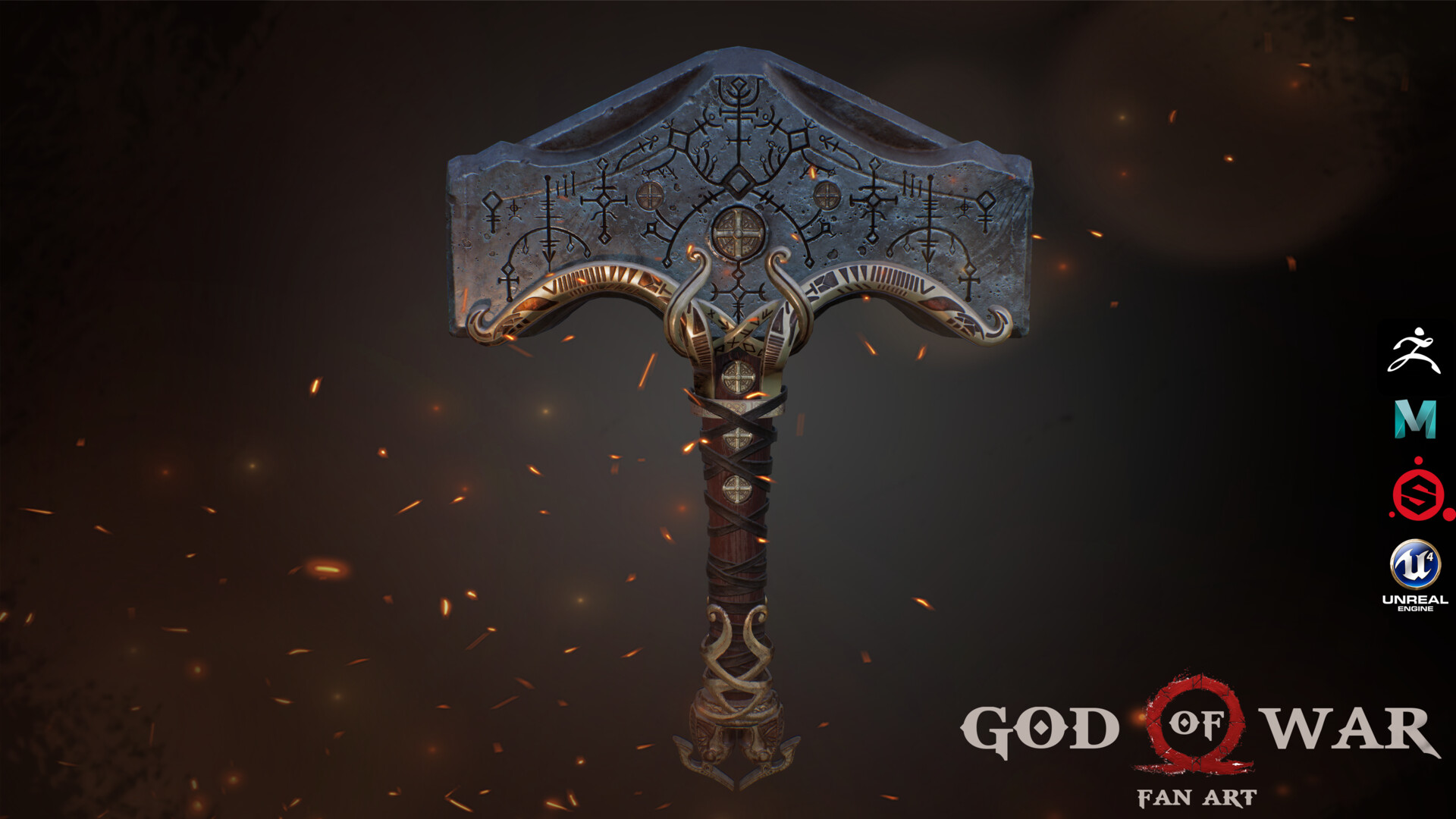 ArtStation - Mjölnir Fan Art God Of War