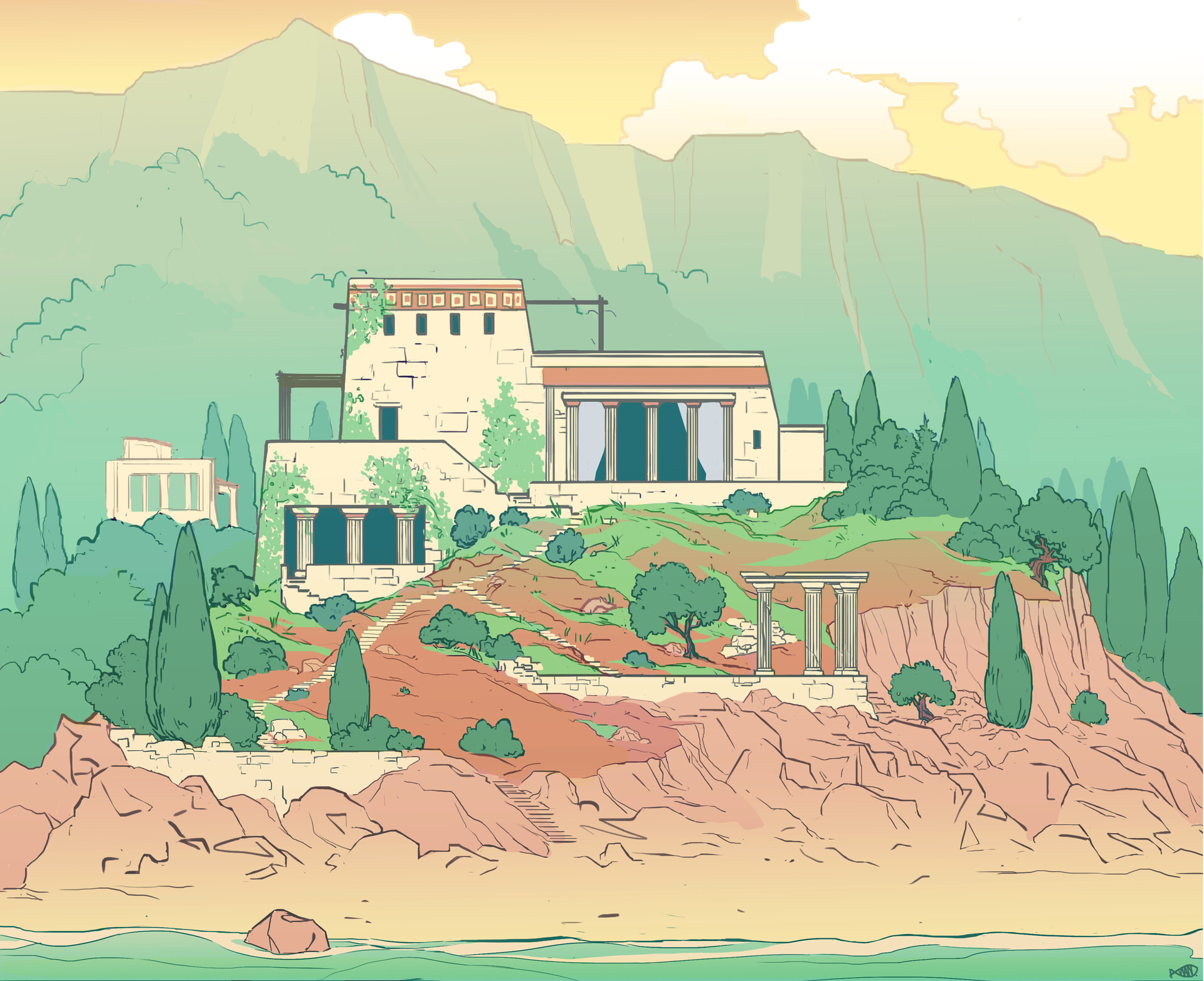 ArtStation - Ancient Greece background