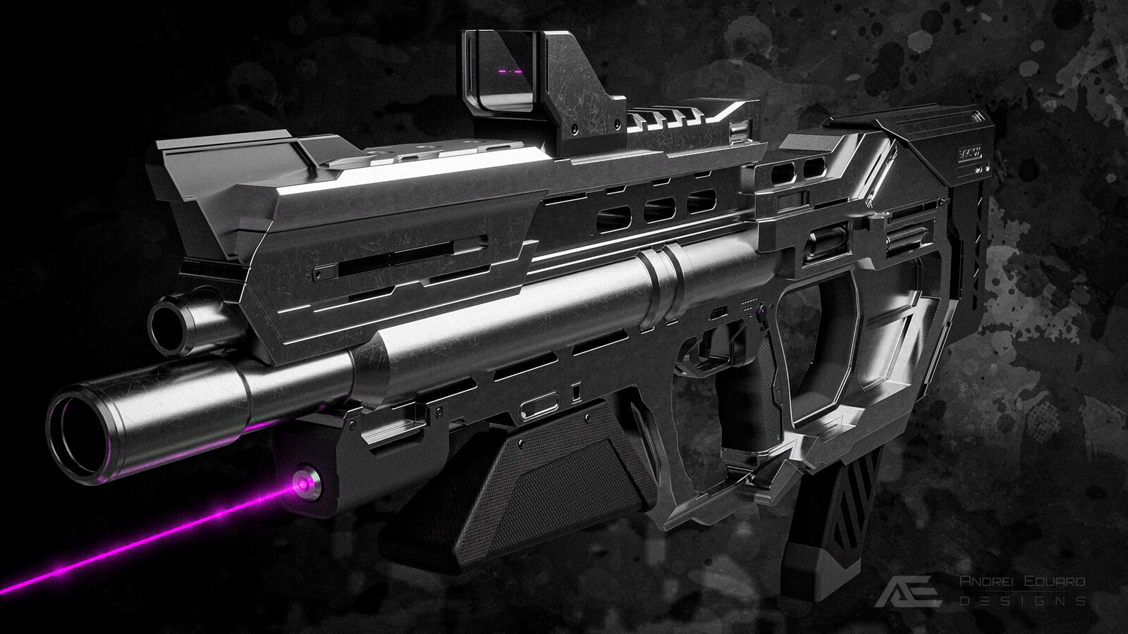 Andrei Eduard - Sci-Fi SMG Weapon Concept Art